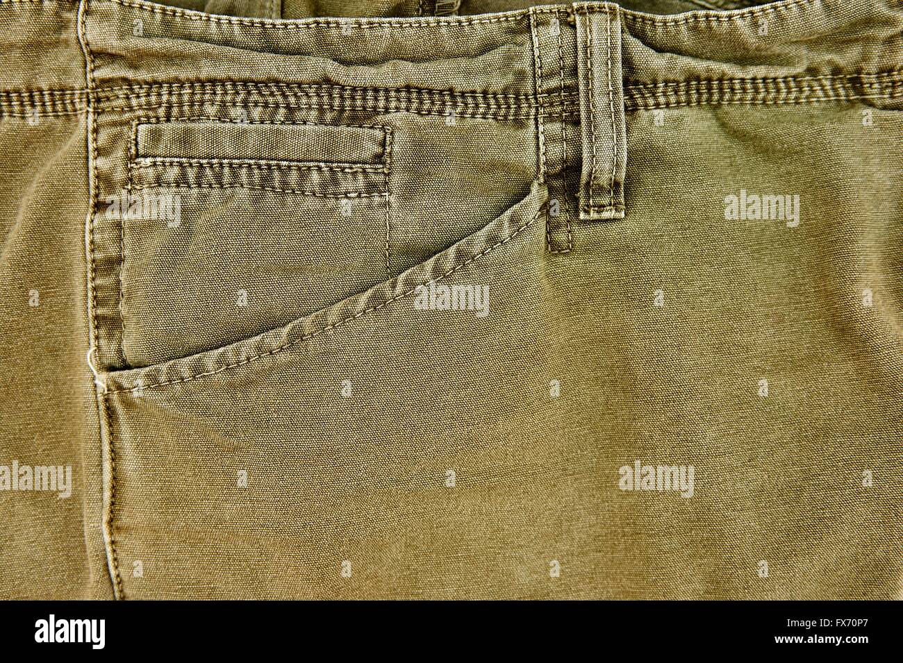 A studio photo of a cargo pants pocket Stock Photo - Alamy