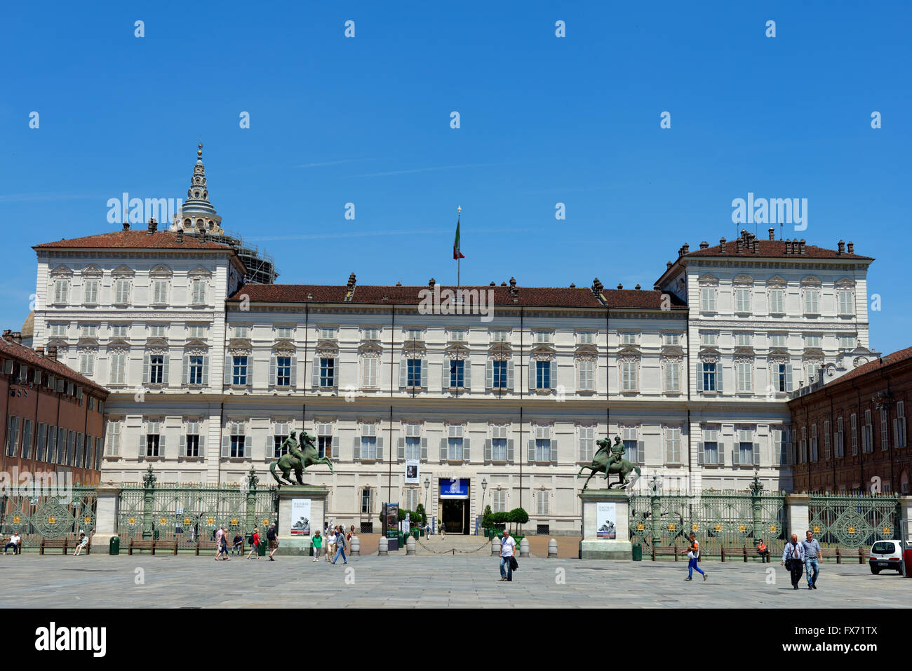 Piazza Castello with the Palazzo Reale, Turin, Piedmont, Italy Stock ...