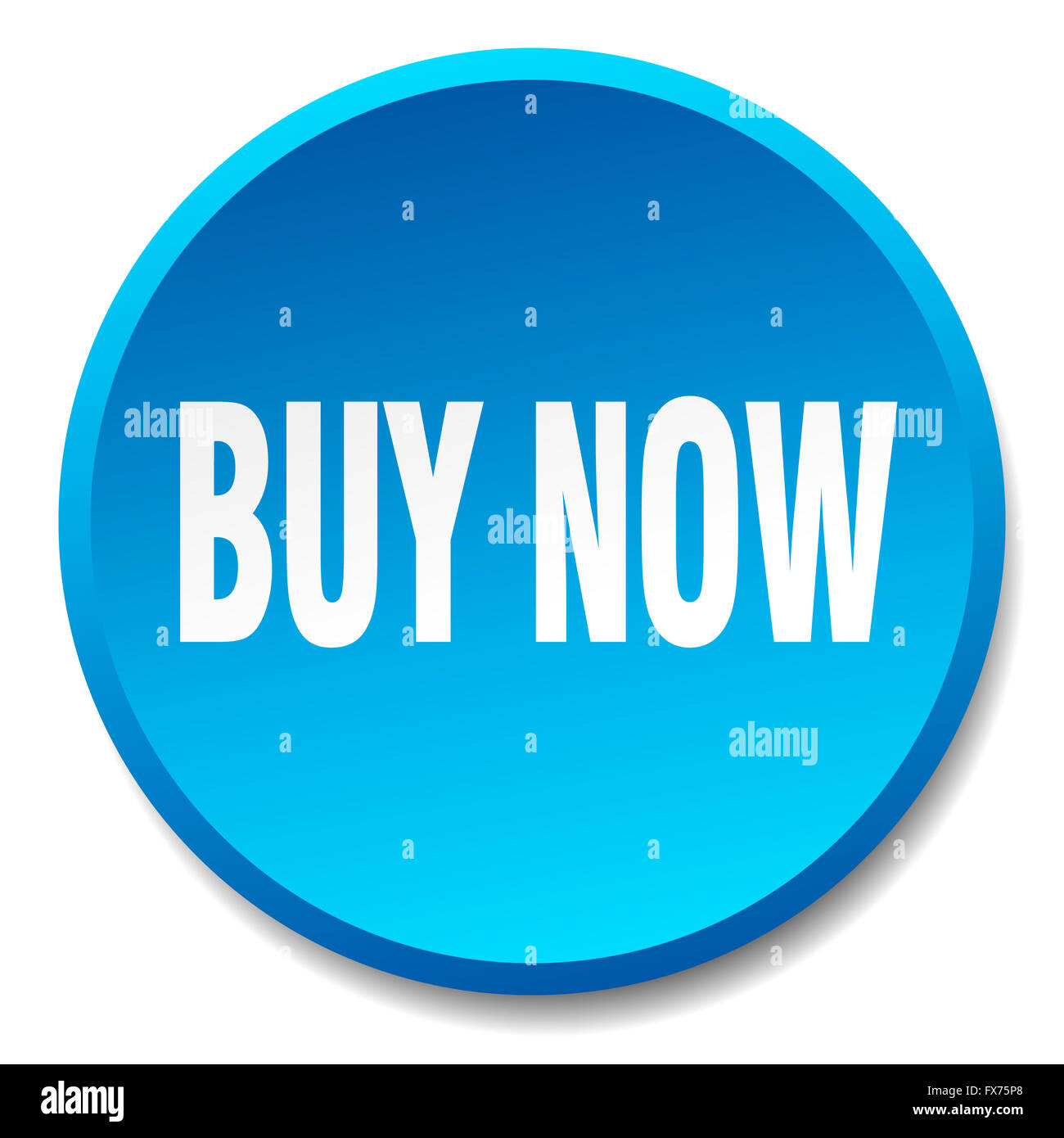 buy now blue round flat isolated push button Stock Photo - Alamy