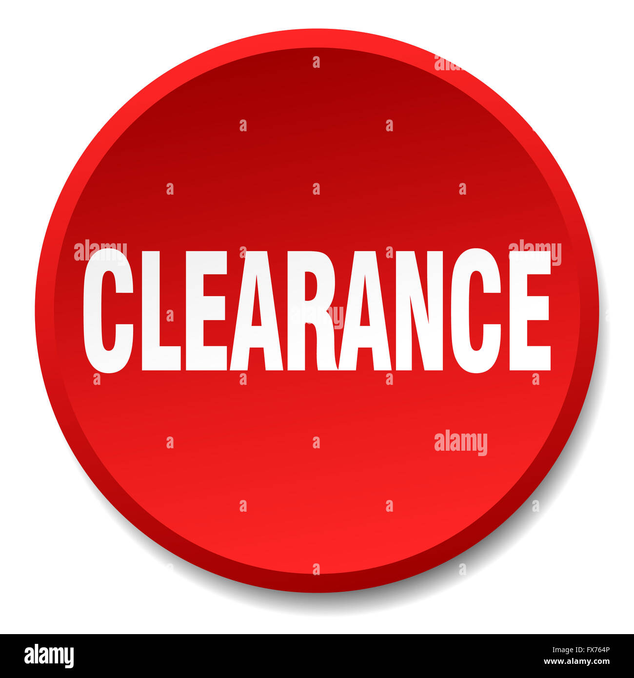 clearance red round flat isolated push button Stock Photo - Alamy