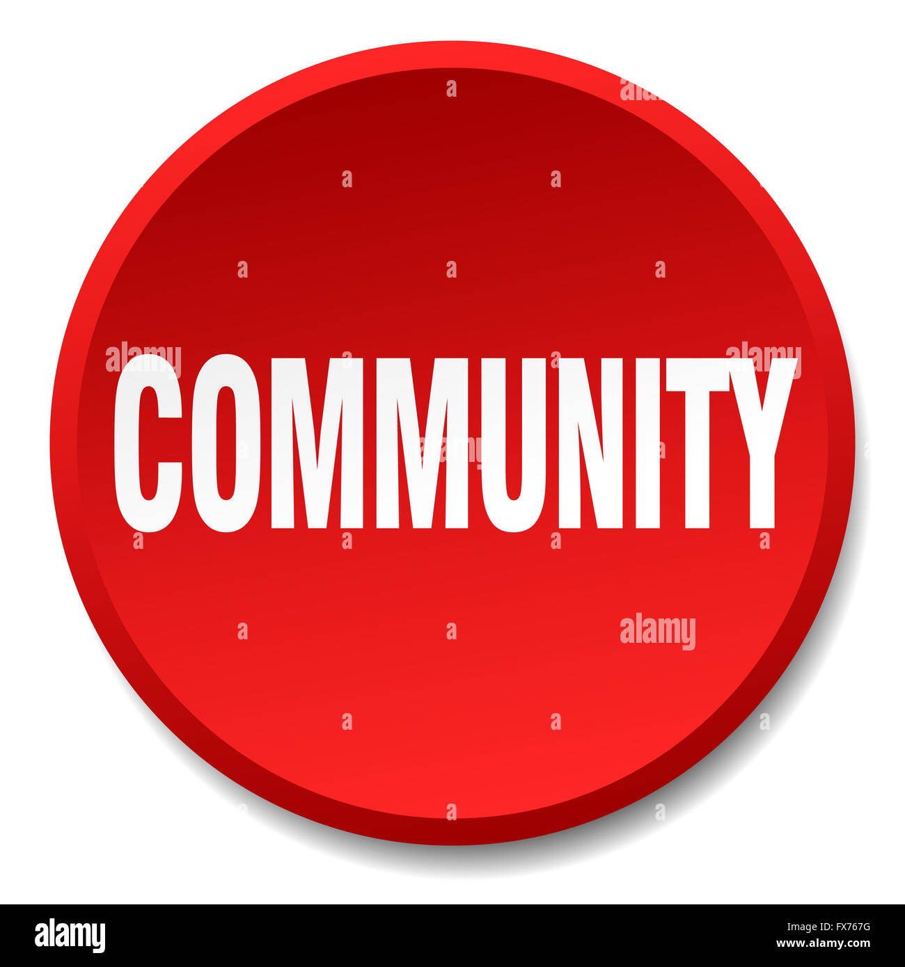 community red round flat isolated push button Stock Photo - Alamy