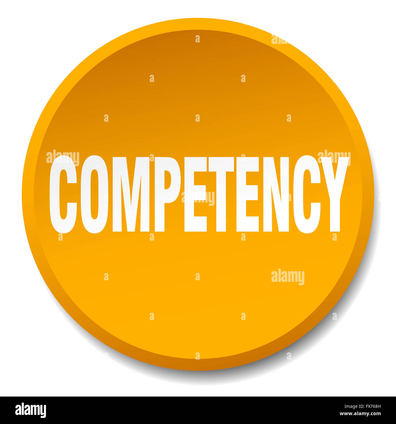 competency orange round flat isolated push button Stock Photo - Alamy