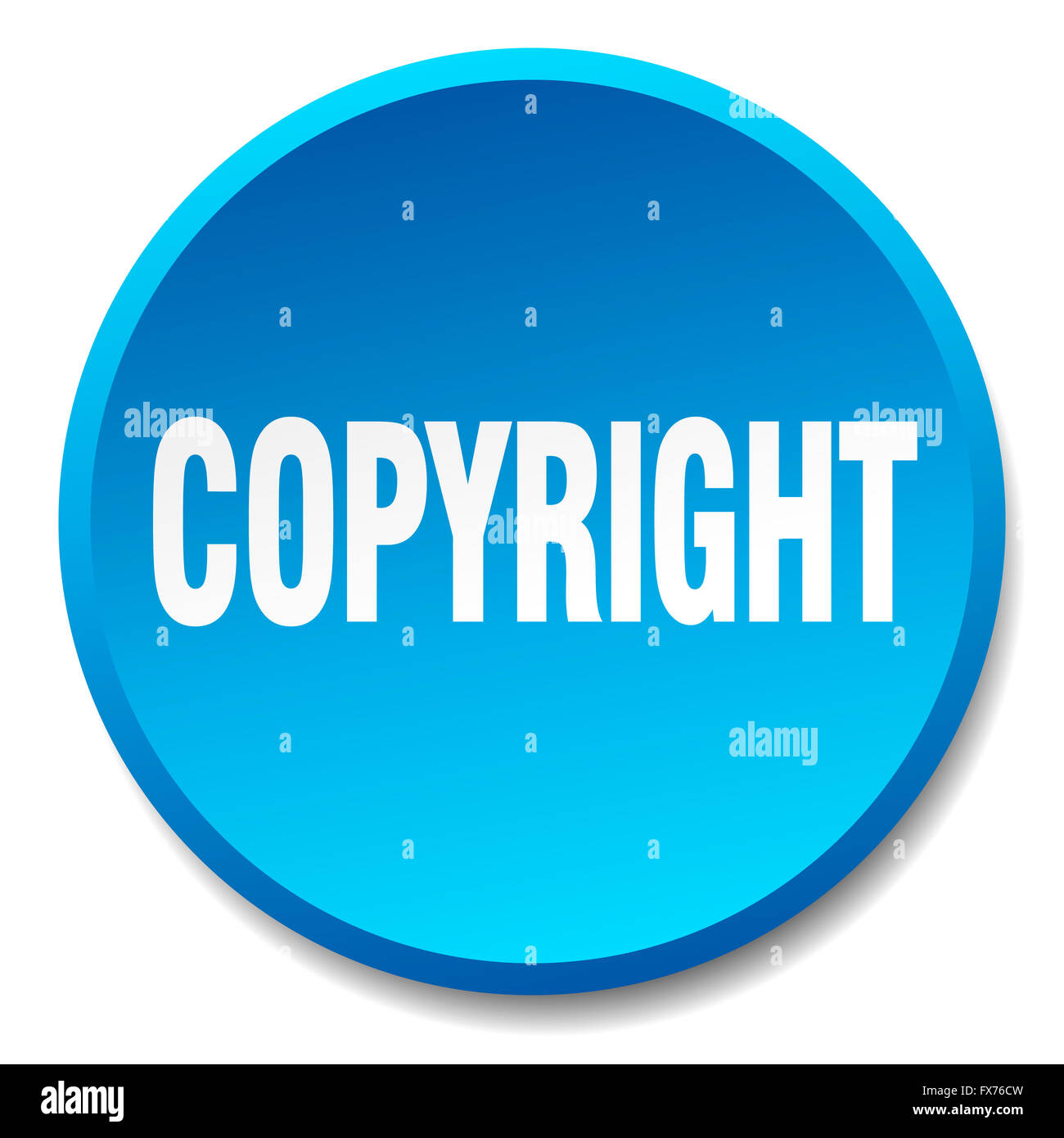 copyright blue round flat isolated push button Stock Photo - Alamy