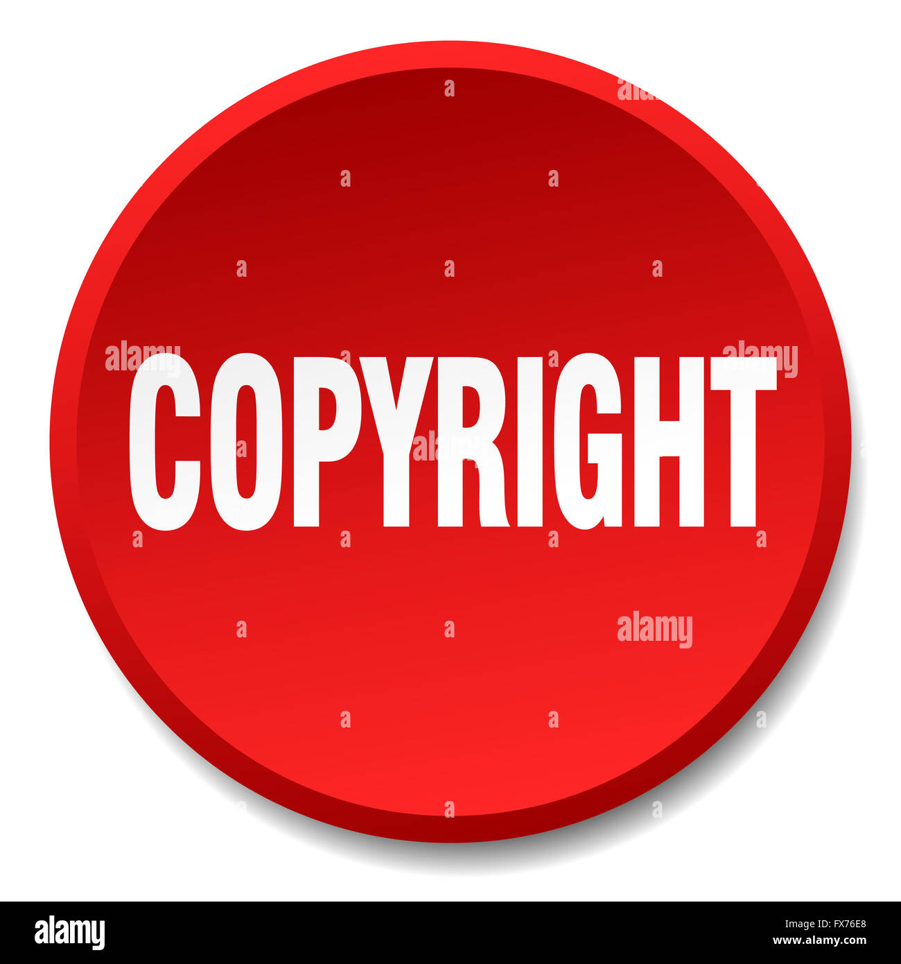 copyright red round flat isolated push button Stock Photo - Alamy