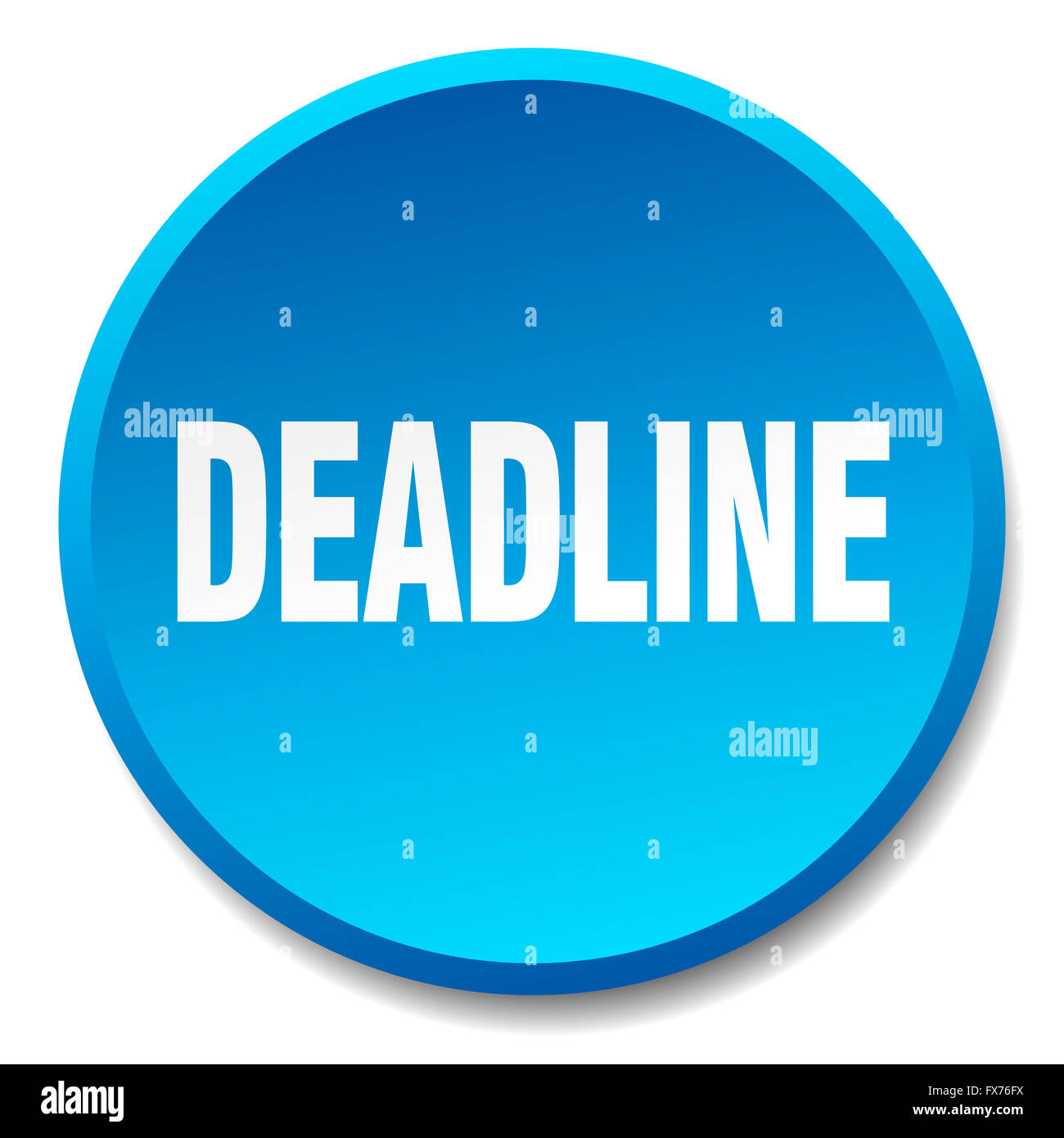 deadline blue round flat isolated push button Stock Photo - Alamy