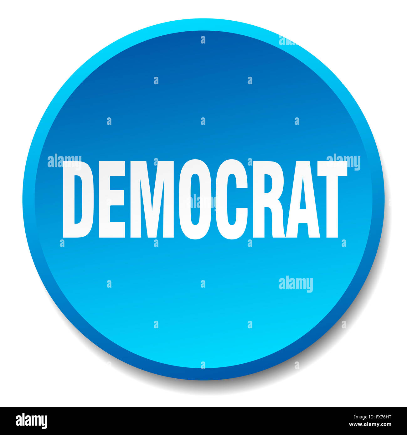 democrat blue round flat isolated push button Stock Photo - Alamy