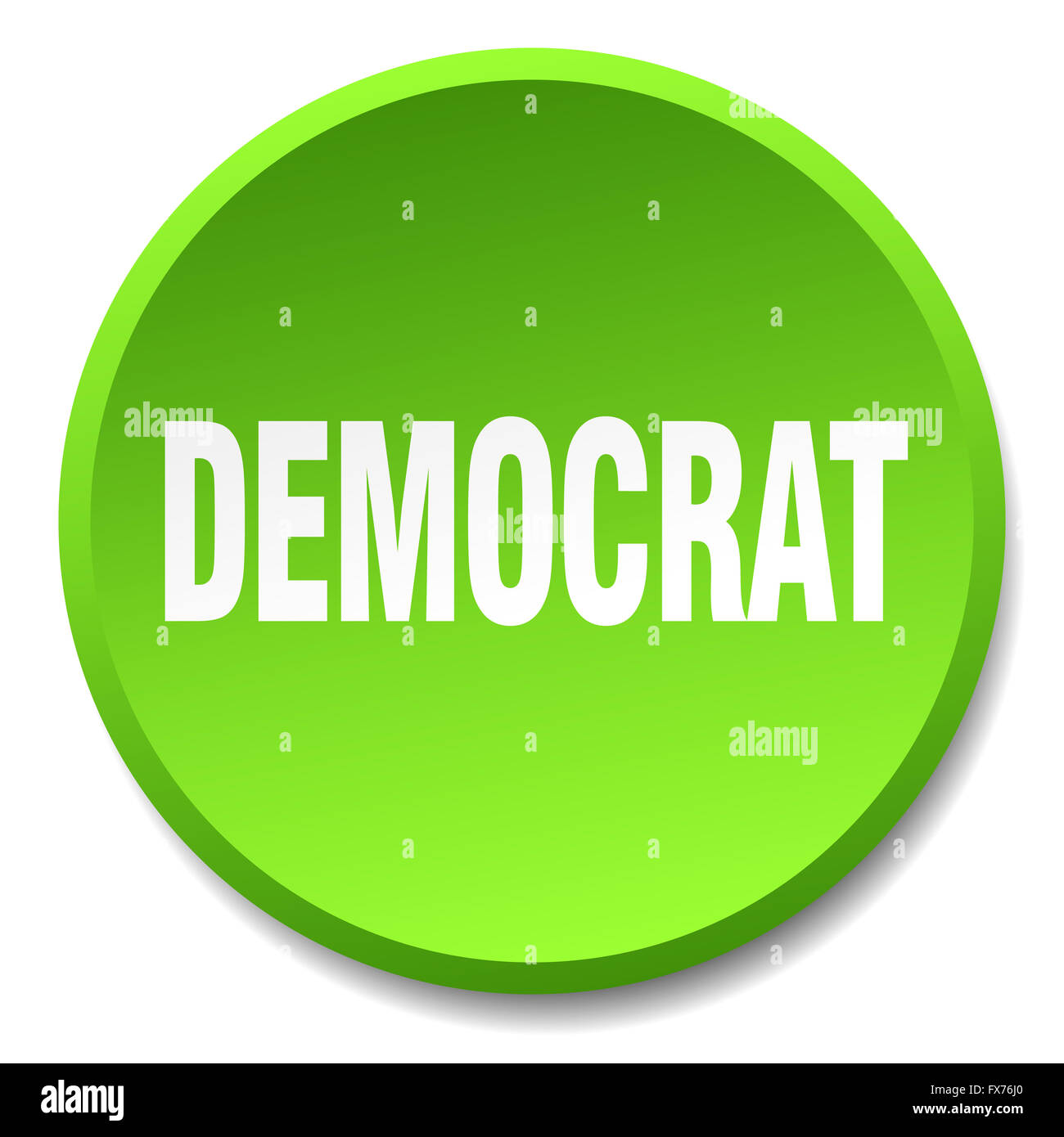 democrat green round flat isolated push button Stock Photo - Alamy