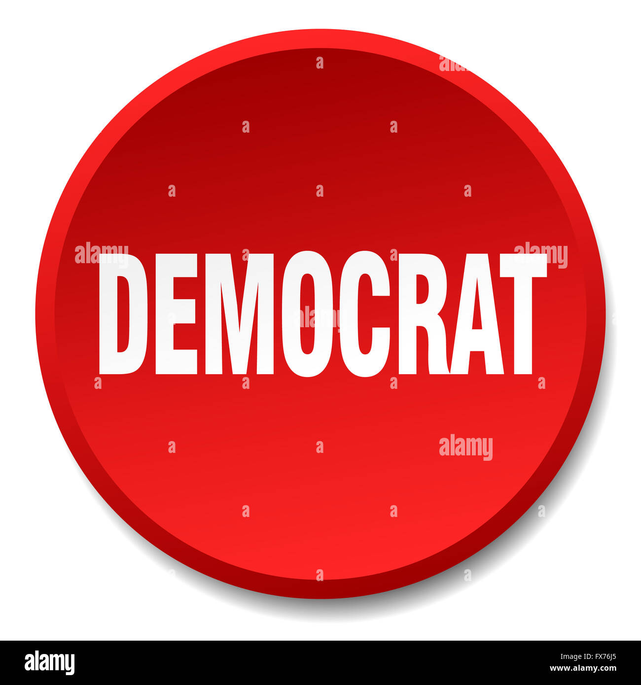 democrat red round flat isolated push button Stock Photo - Alamy