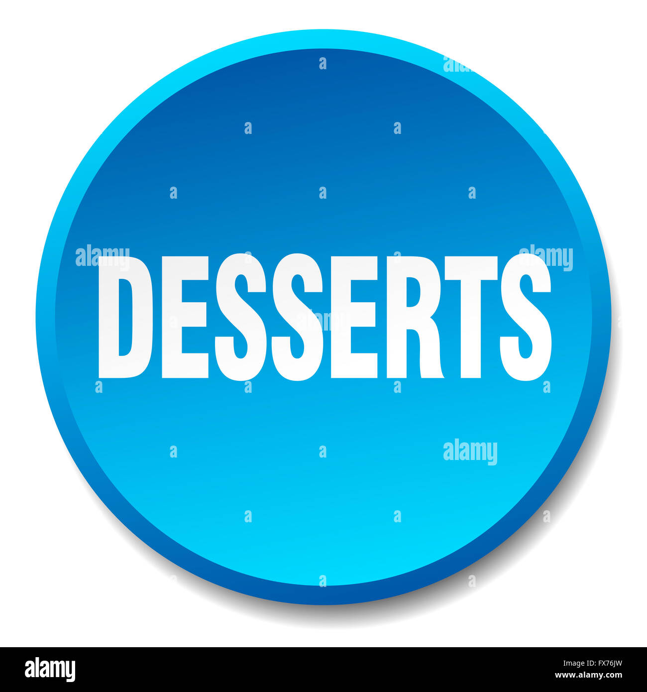 desserts blue round flat isolated push button Stock Photo - Alamy