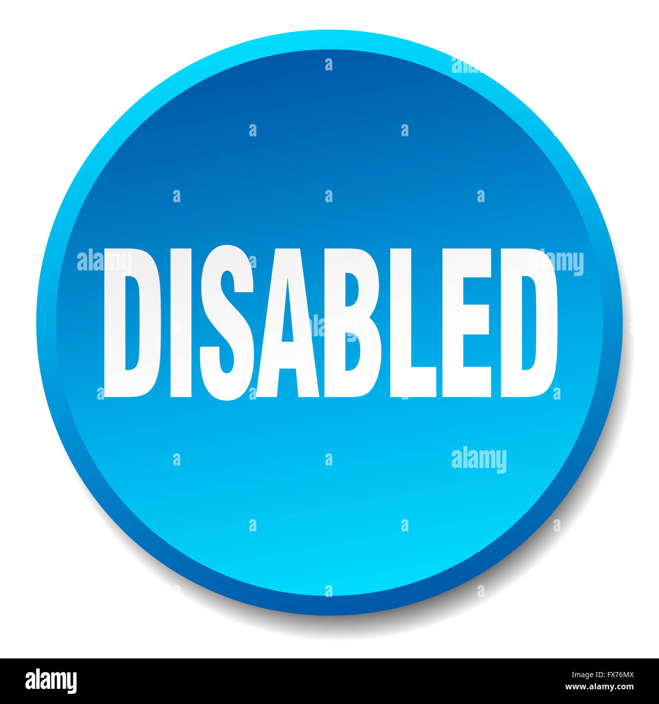 disabled blue round flat isolated push button Stock Photo - Alamy