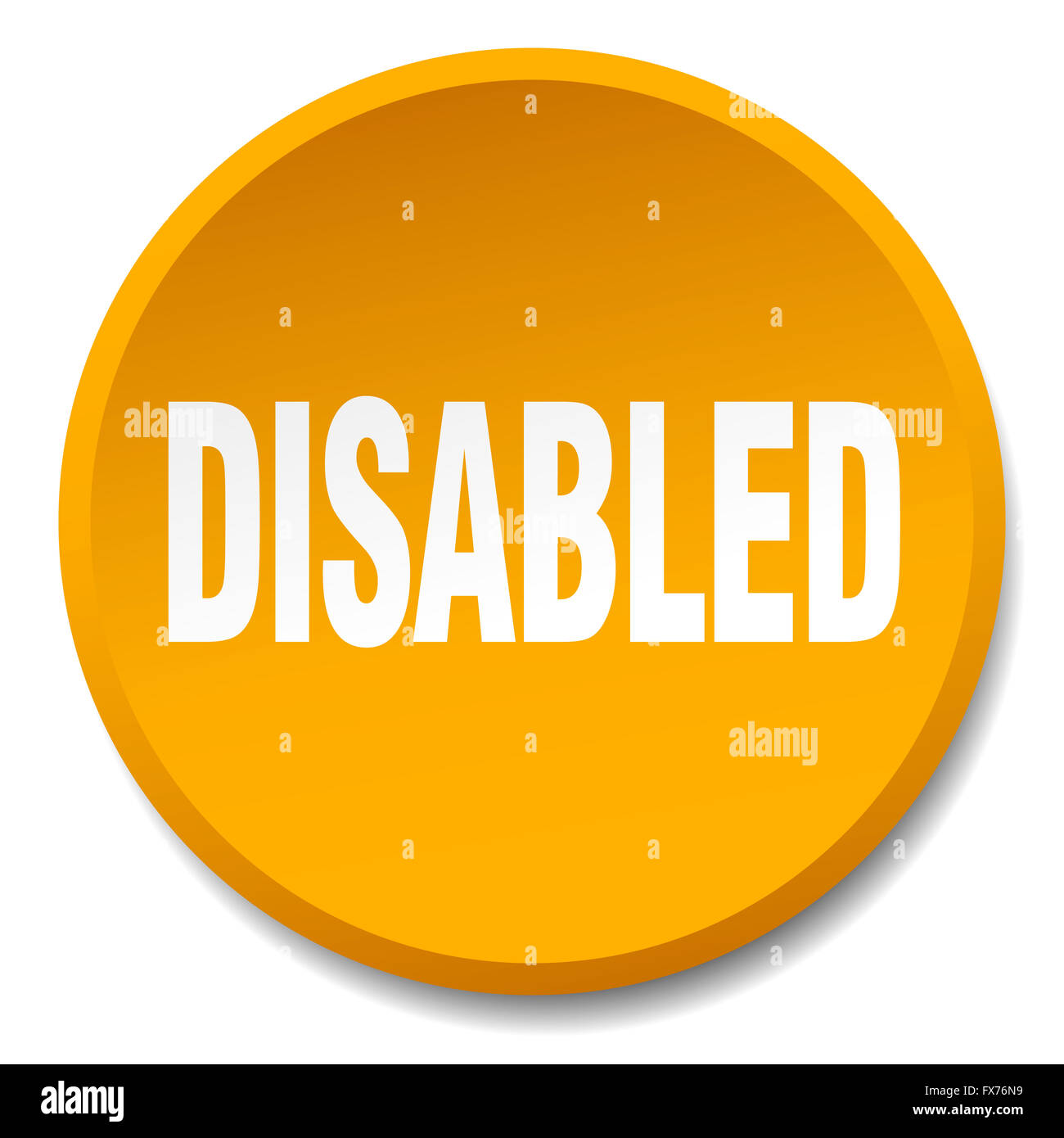 disabled orange round flat isolated push button Stock Photo - Alamy
