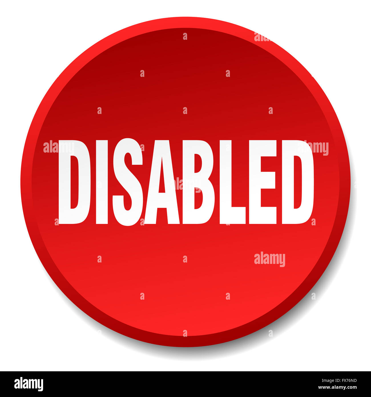 disabled red round flat isolated push button Stock Photo - Alamy