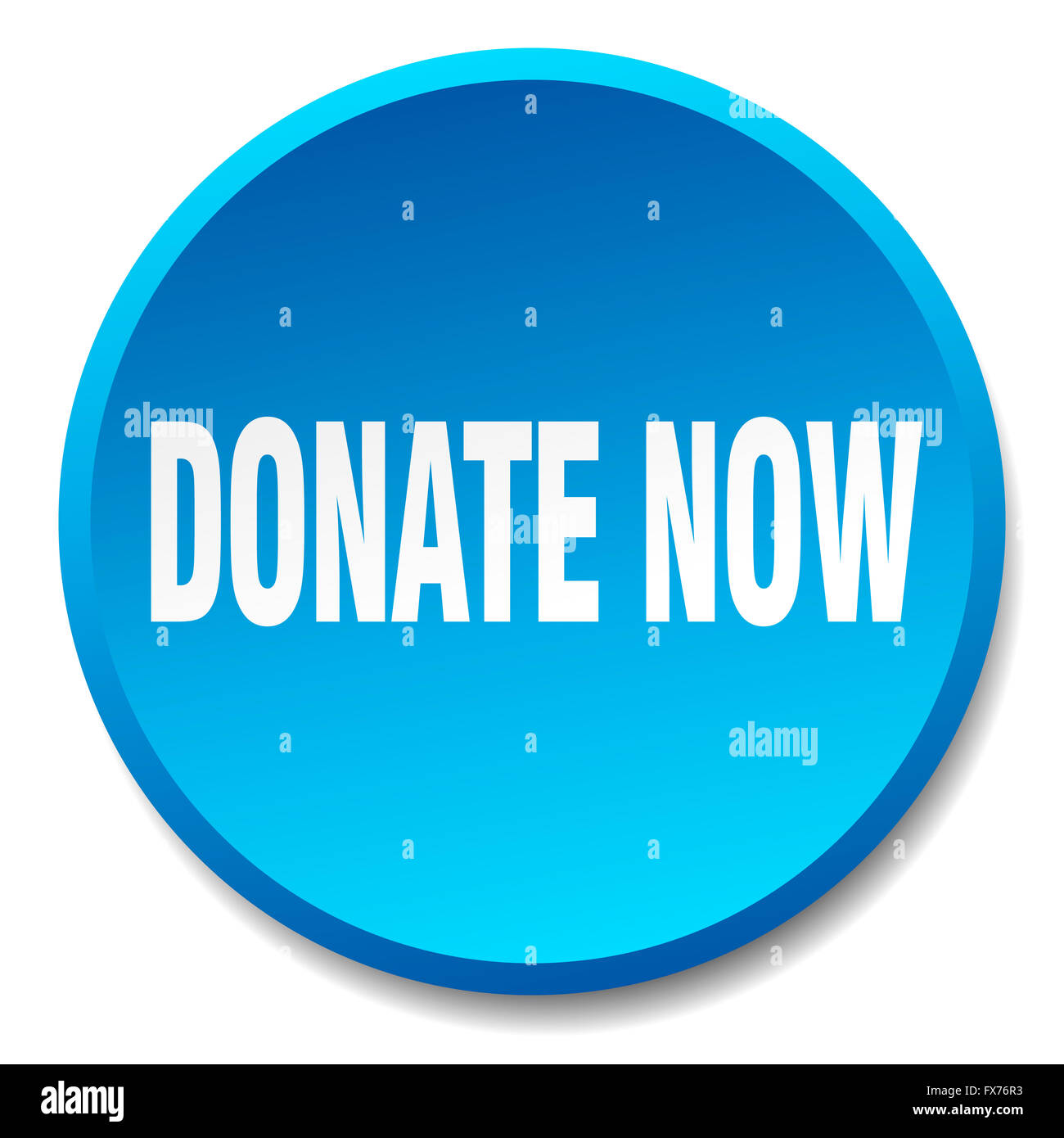 donate now blue round flat isolated push button Stock Photo - Alamy