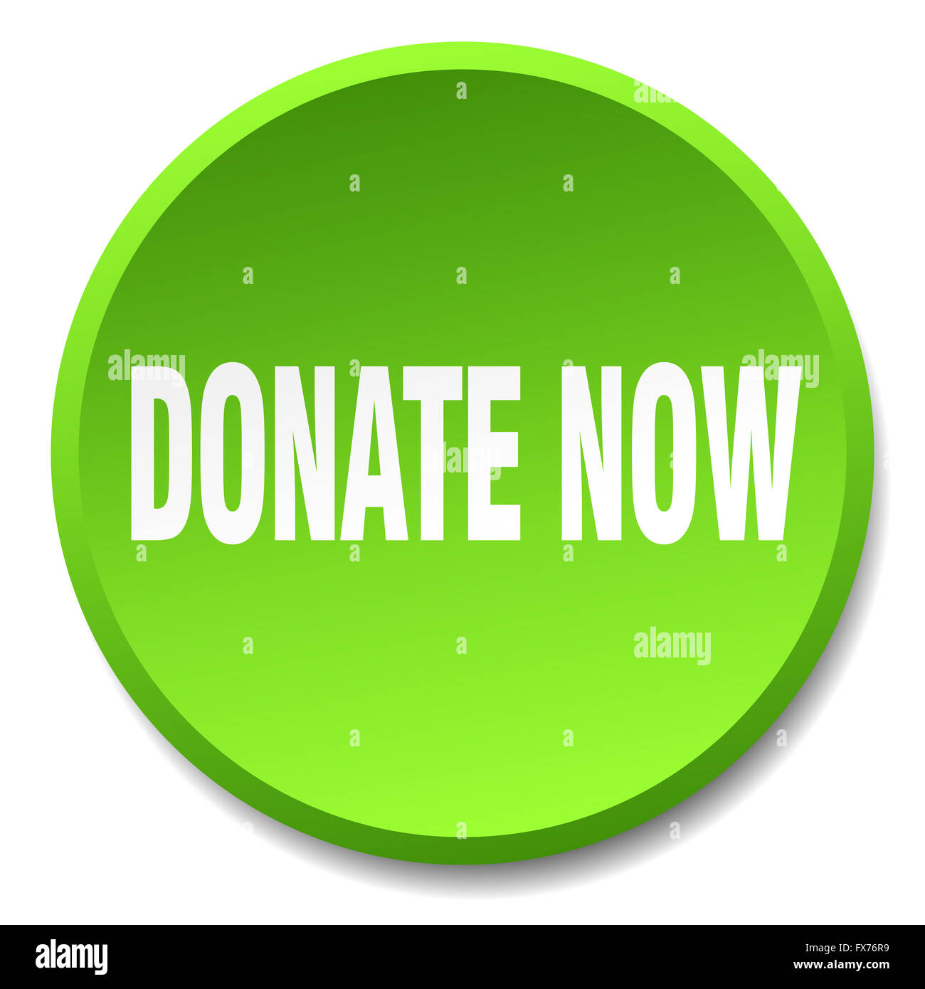 donate now green round flat isolated push button Stock Photo - Alamy