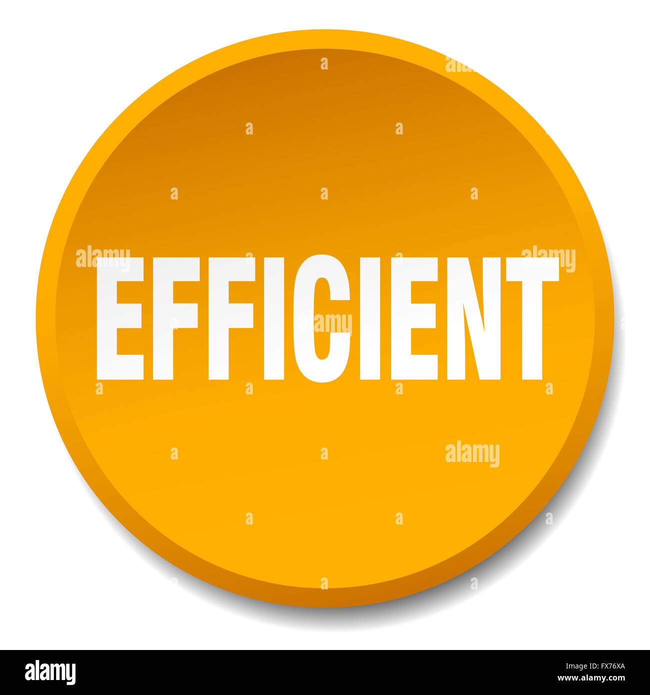 efficient orange round flat isolated push button Stock Photo - Alamy