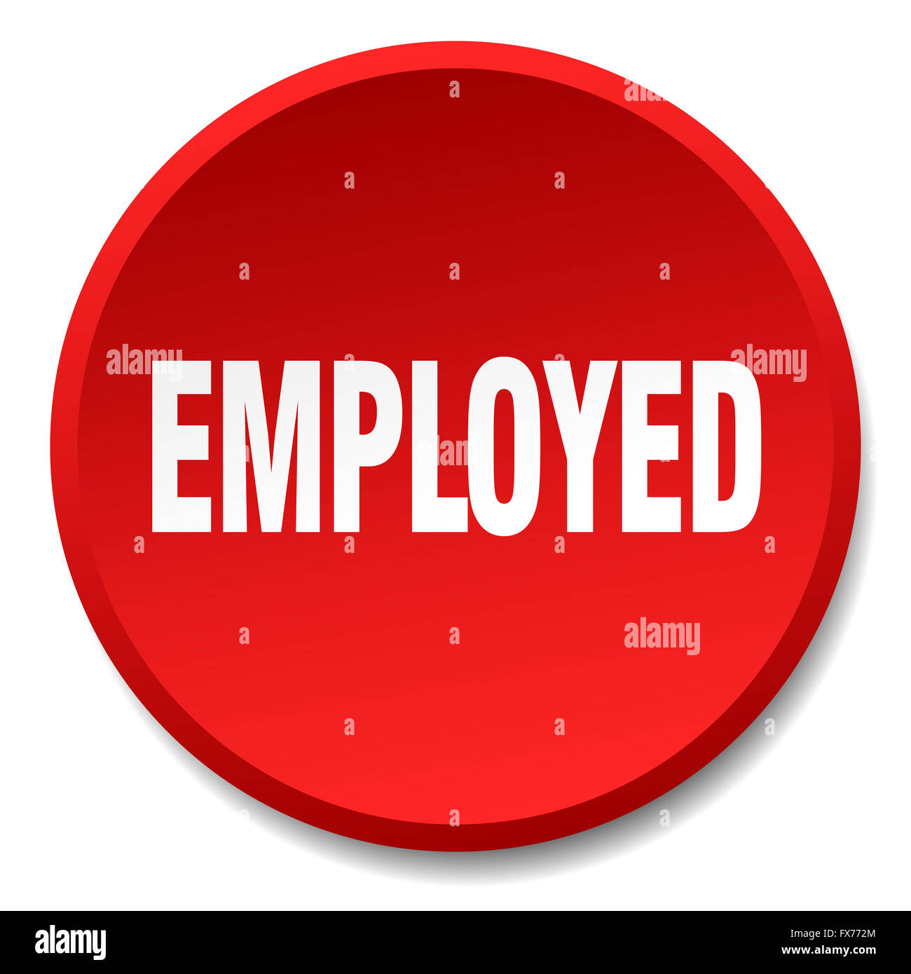 employed red round flat isolated push button Stock Photo - Alamy