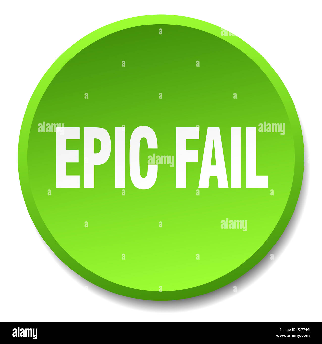 epic fail green round flat isolated push button Stock Photo - Alamy