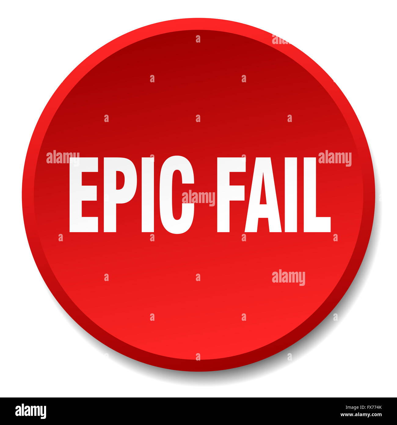 epic fail red round flat isolated push button Stock Photo - Alamy