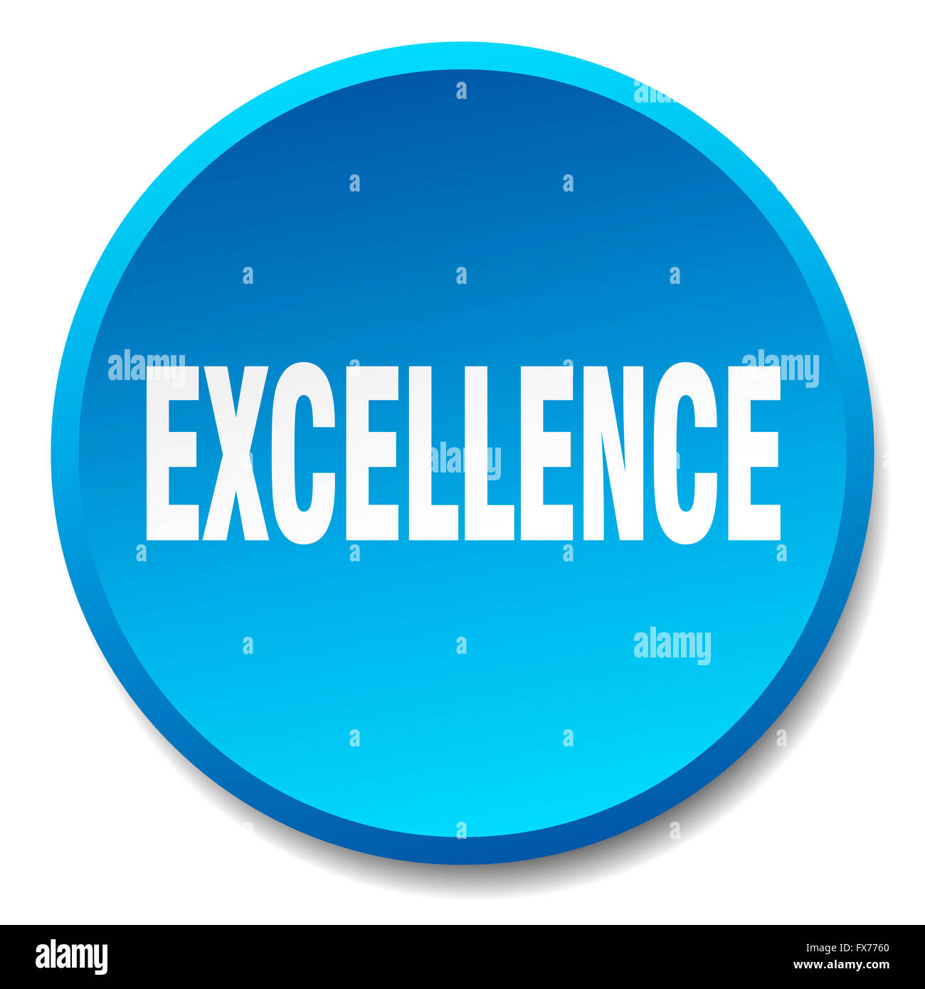 excellence blue round flat isolated push button Stock Photo - Alamy