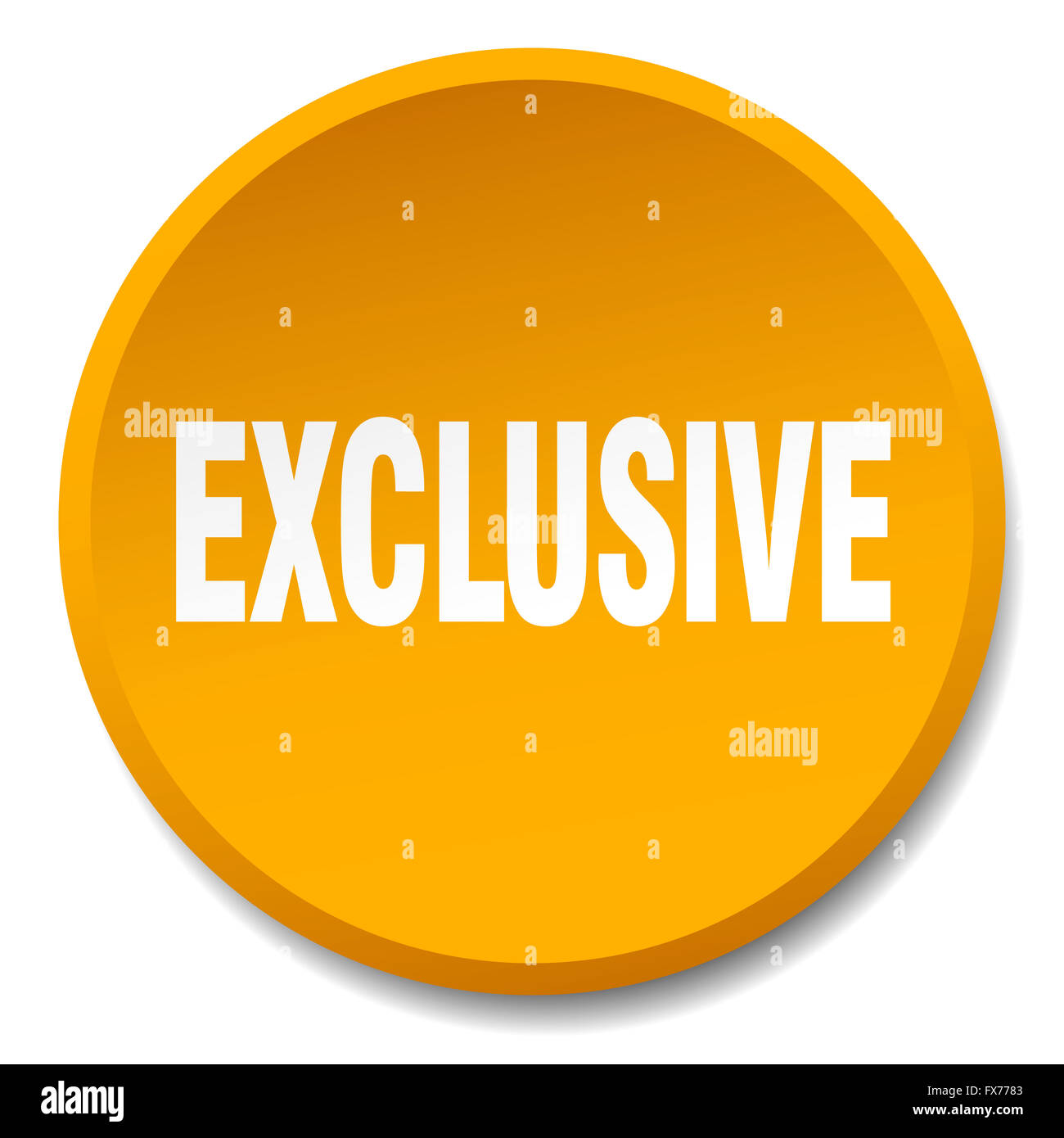 exclusive orange round flat isolated push button Stock Photo - Alamy