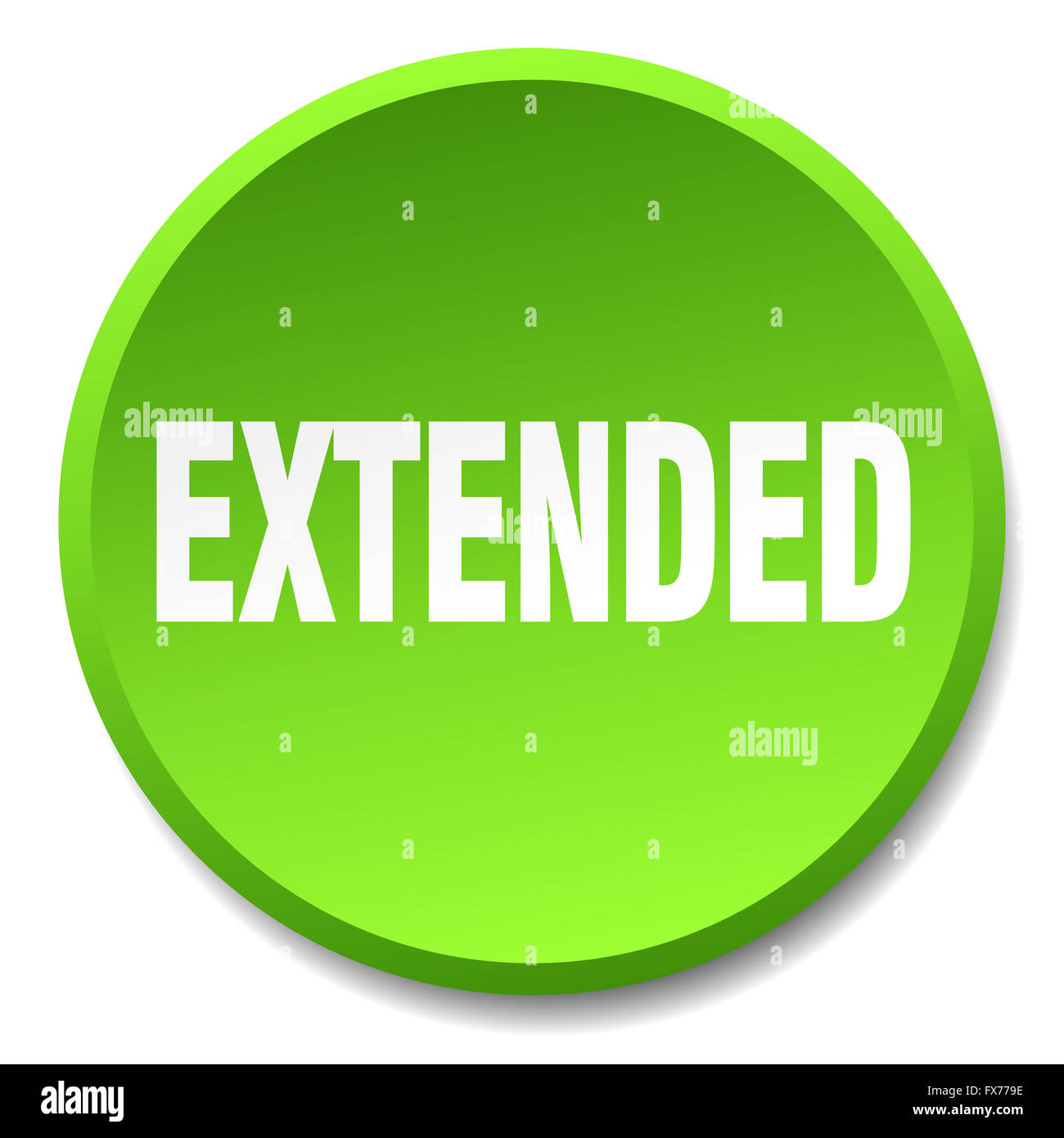 extended green round flat isolated push button Stock Photo - Alamy