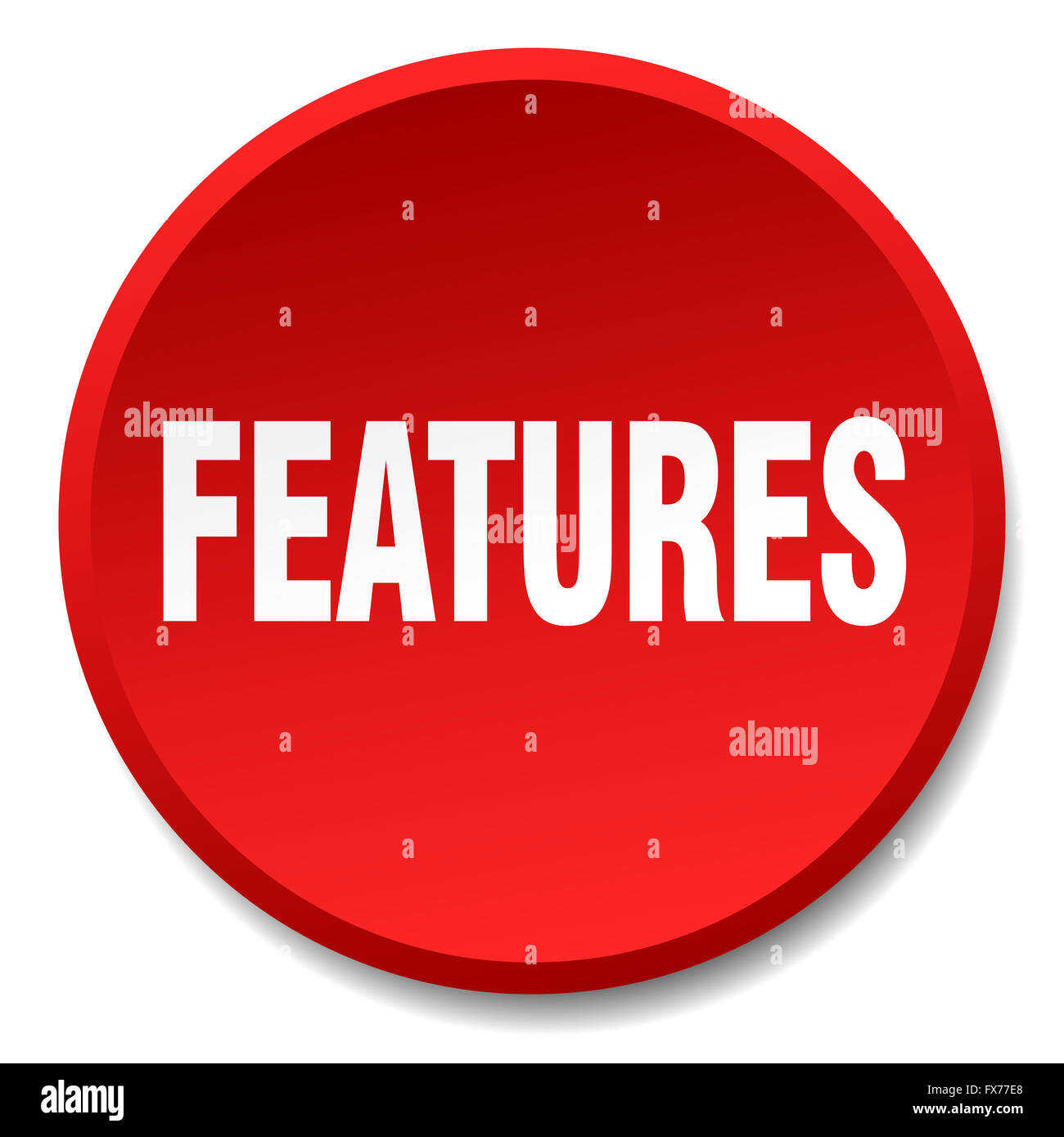 features red round flat isolated push button Stock Photo - Alamy