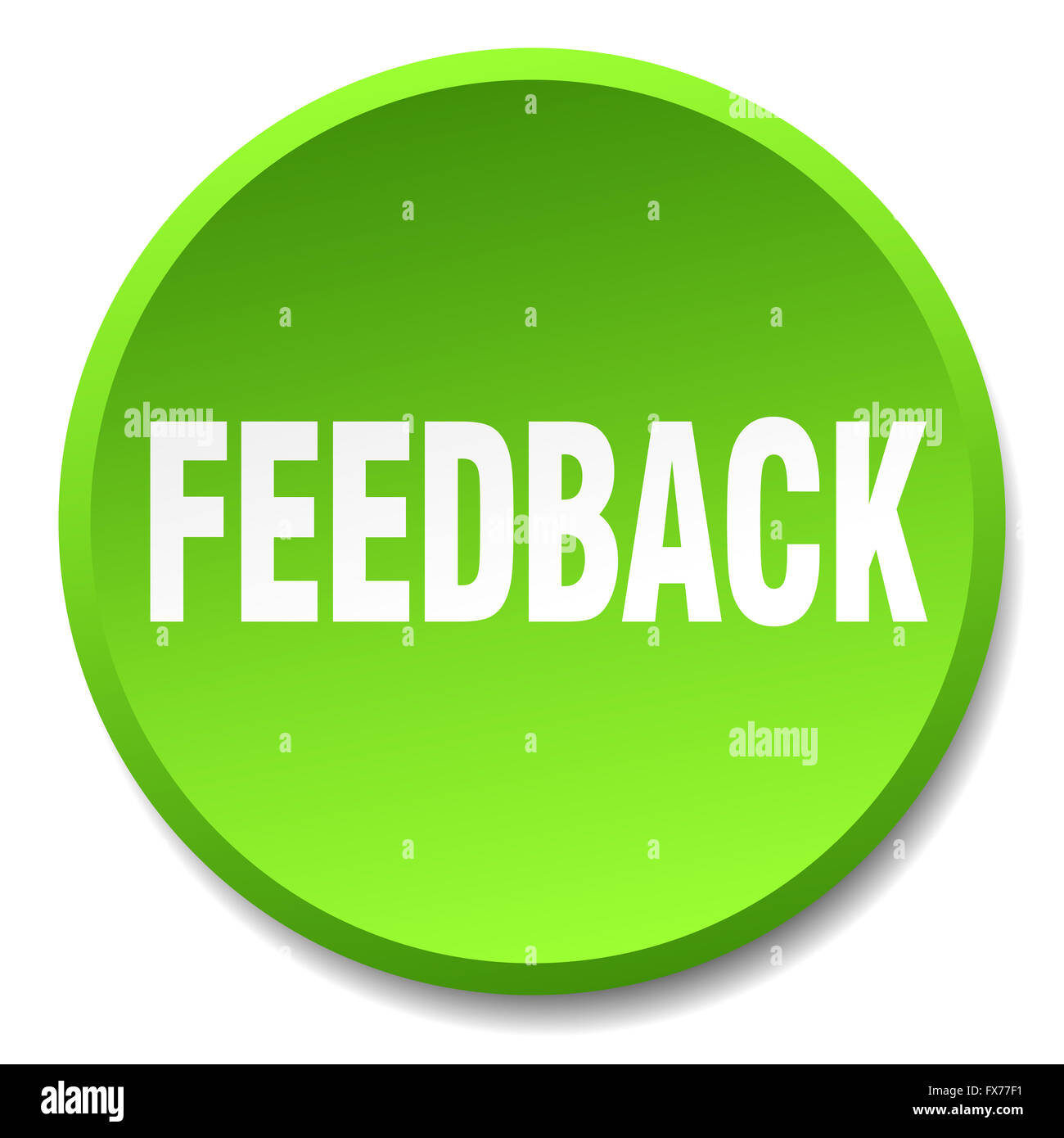 feedback green round flat isolated push button Stock Photo - Alamy