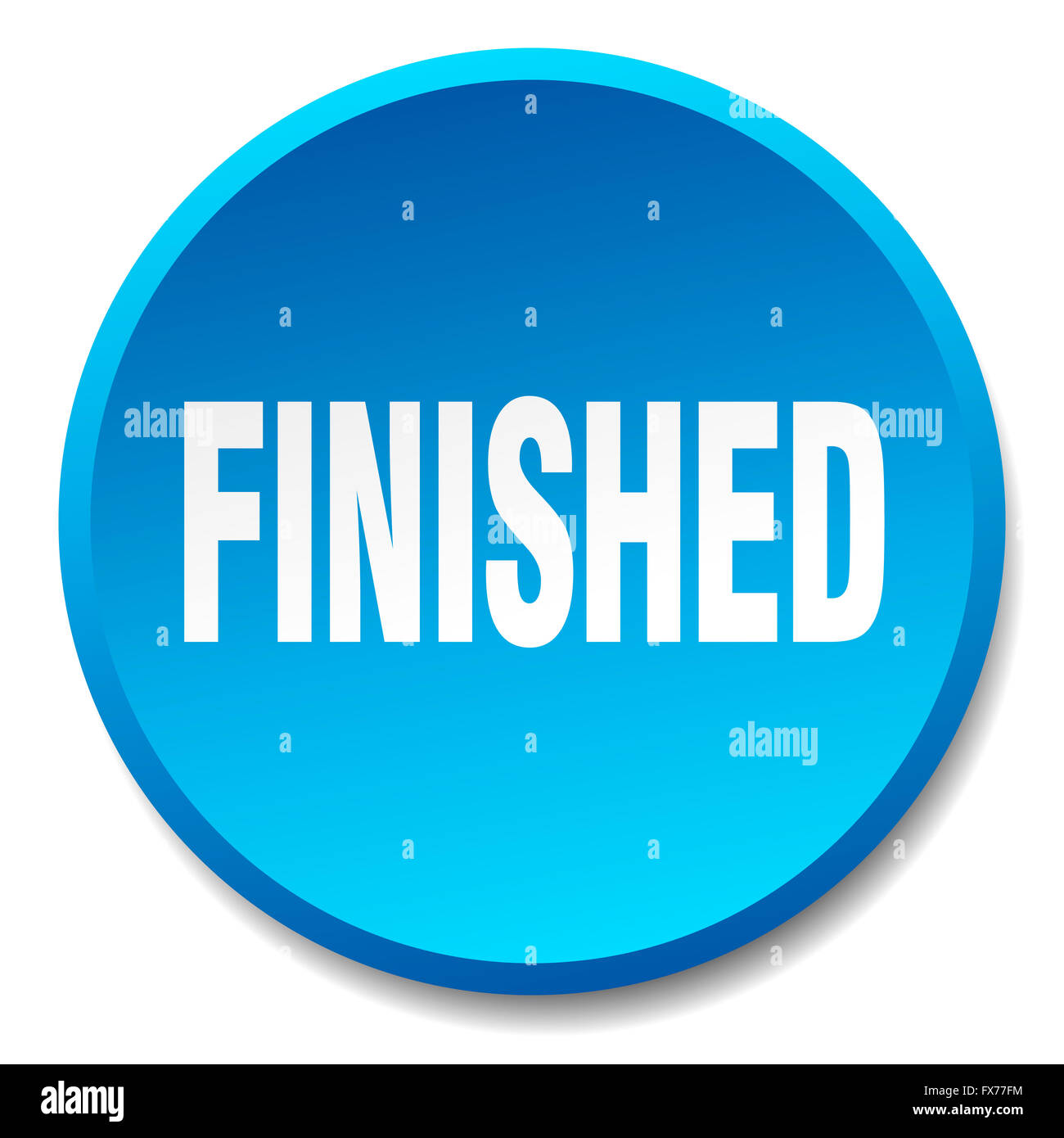 finished blue round flat isolated push button Stock Photo - Alamy