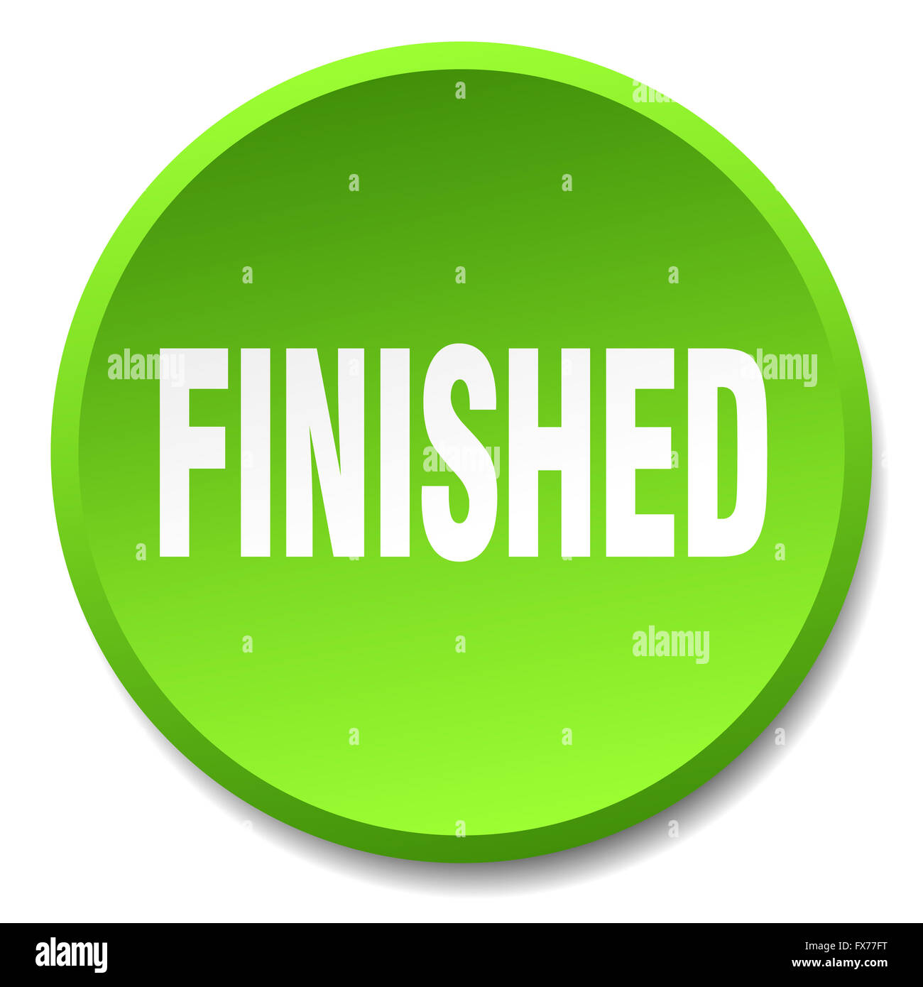finished green round flat isolated push button Stock Photo - Alamy