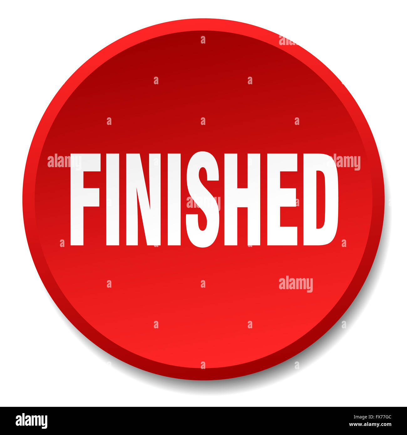 finished red round flat isolated push button Stock Photo - Alamy
