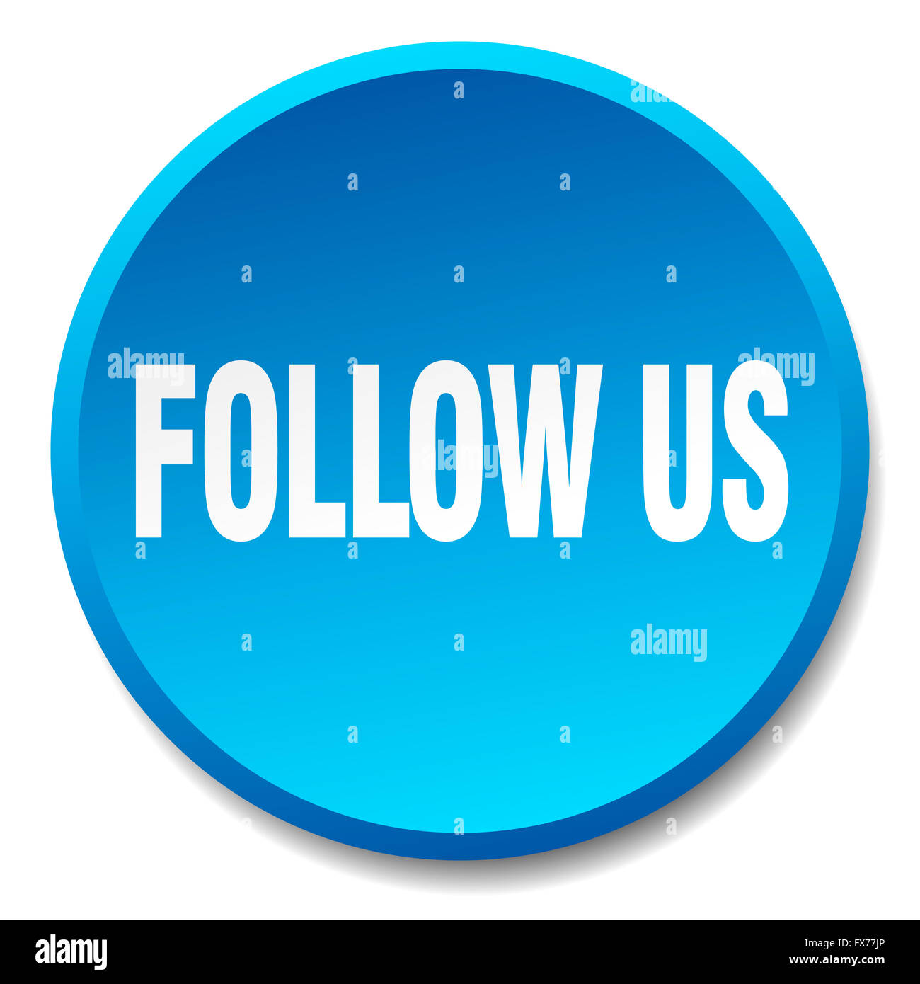 follow us blue round flat isolated push button Stock Photo - Alamy