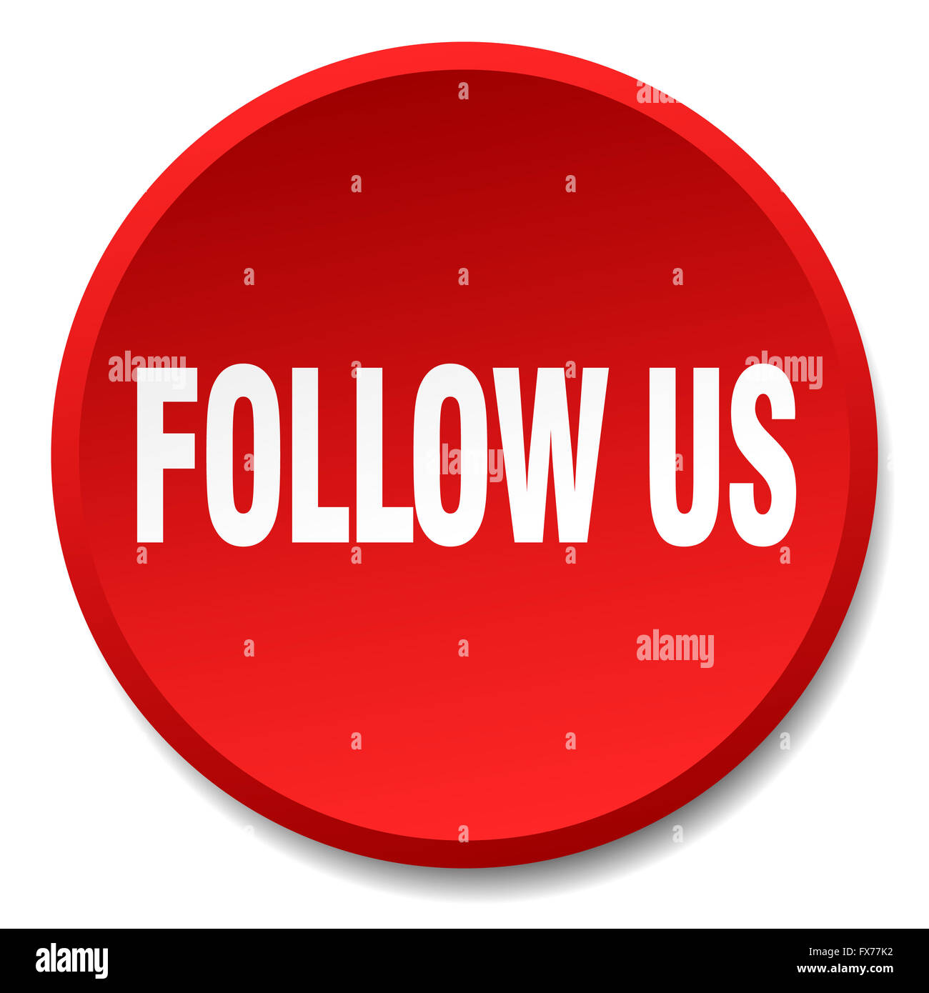 follow us red round flat isolated push button Stock Photo - Alamy