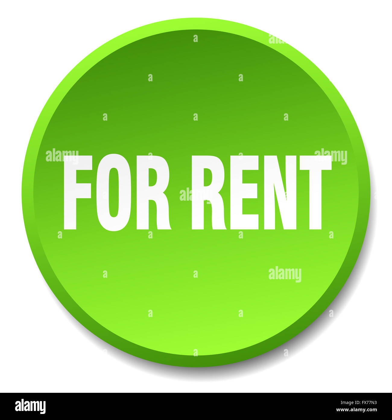 for rent green round flat isolated push button Stock Photo - Alamy