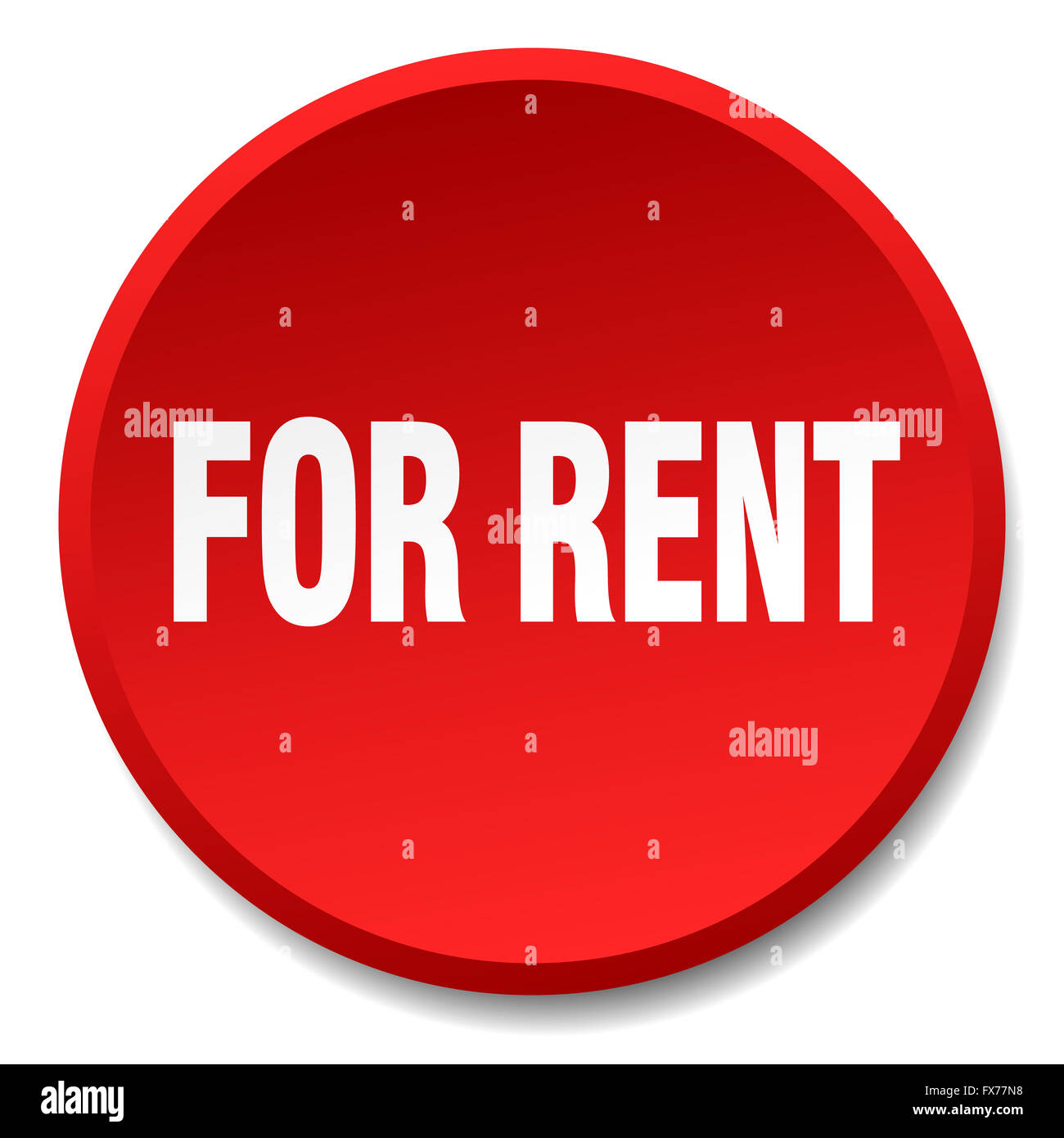 for rent red round flat isolated push button Stock Photo - Alamy