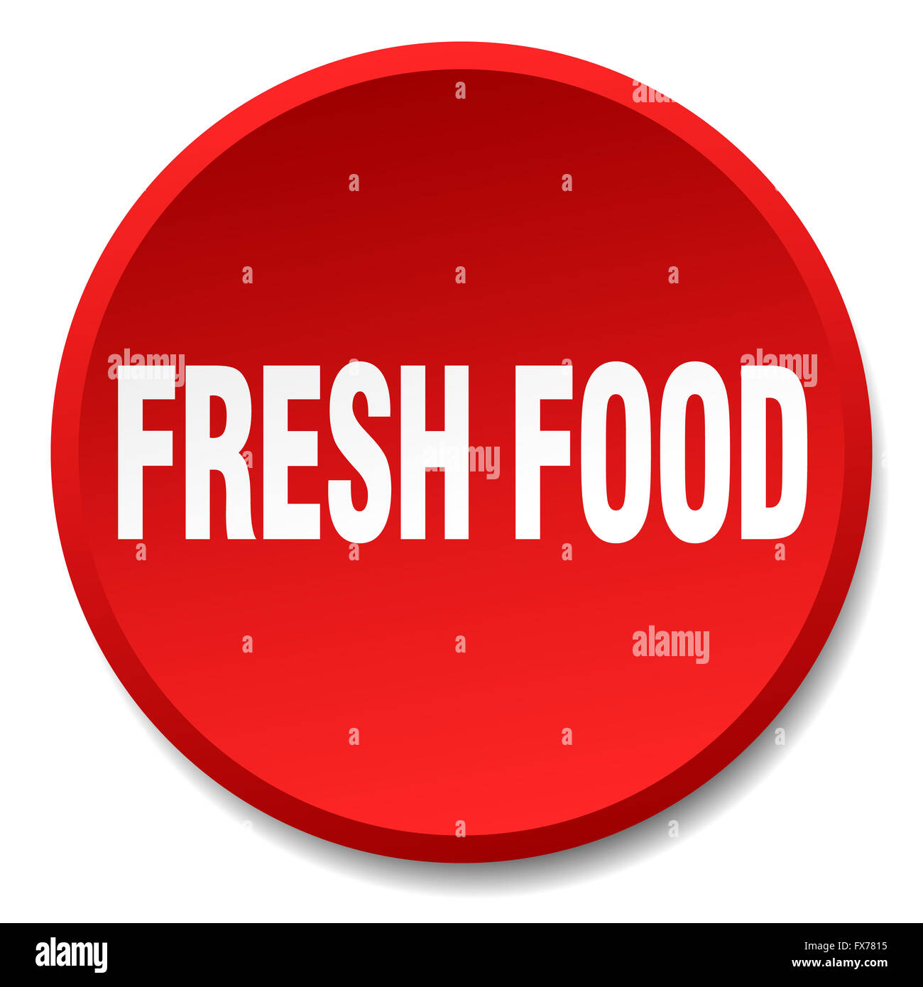 fresh food red round flat isolated push button Stock Photo - Alamy