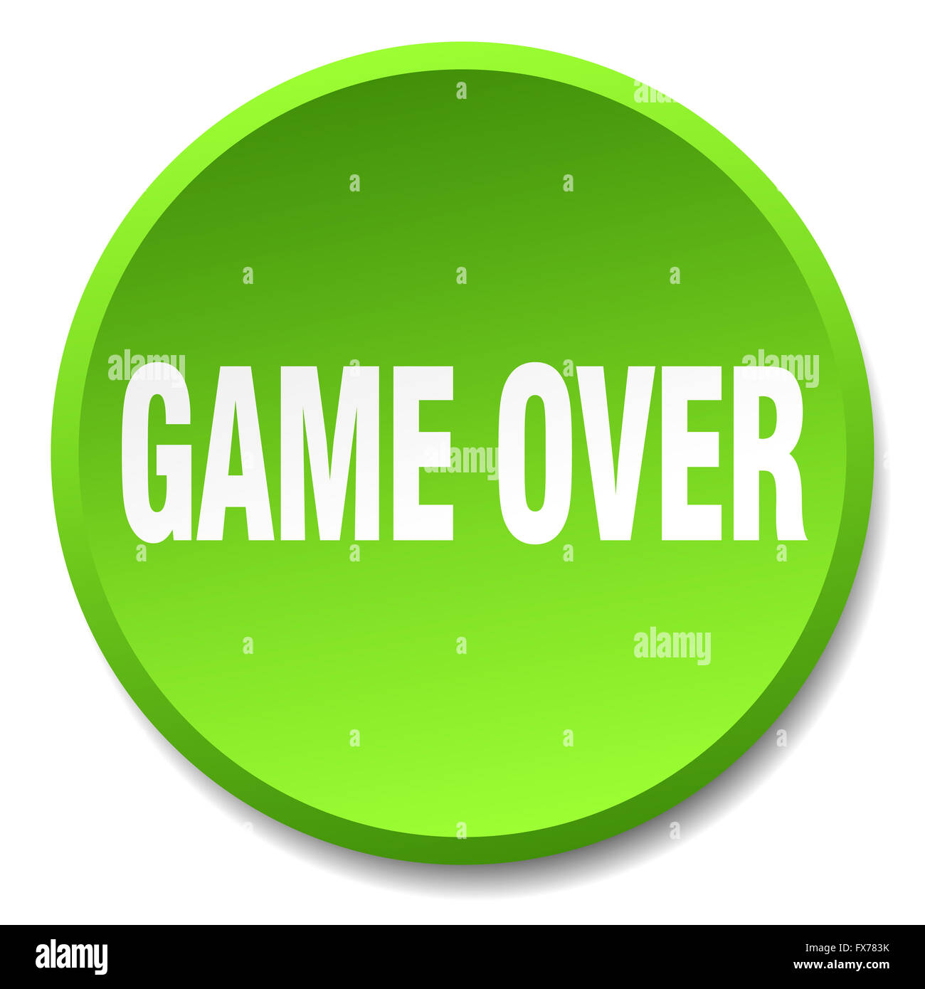 game over green round flat isolated push button Stock Photo - Alamy