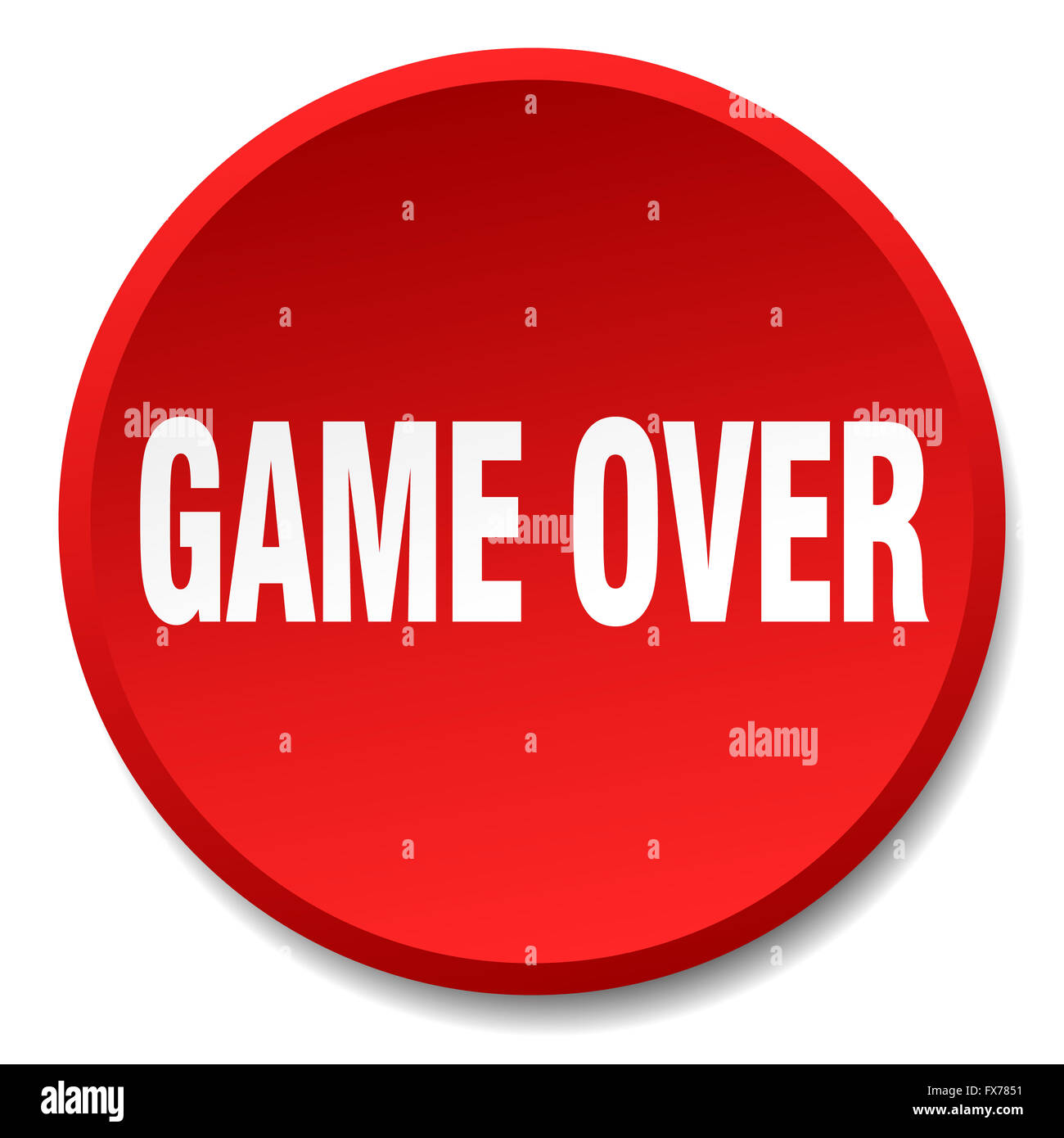 game over red round flat isolated push button Stock Photo - Alamy