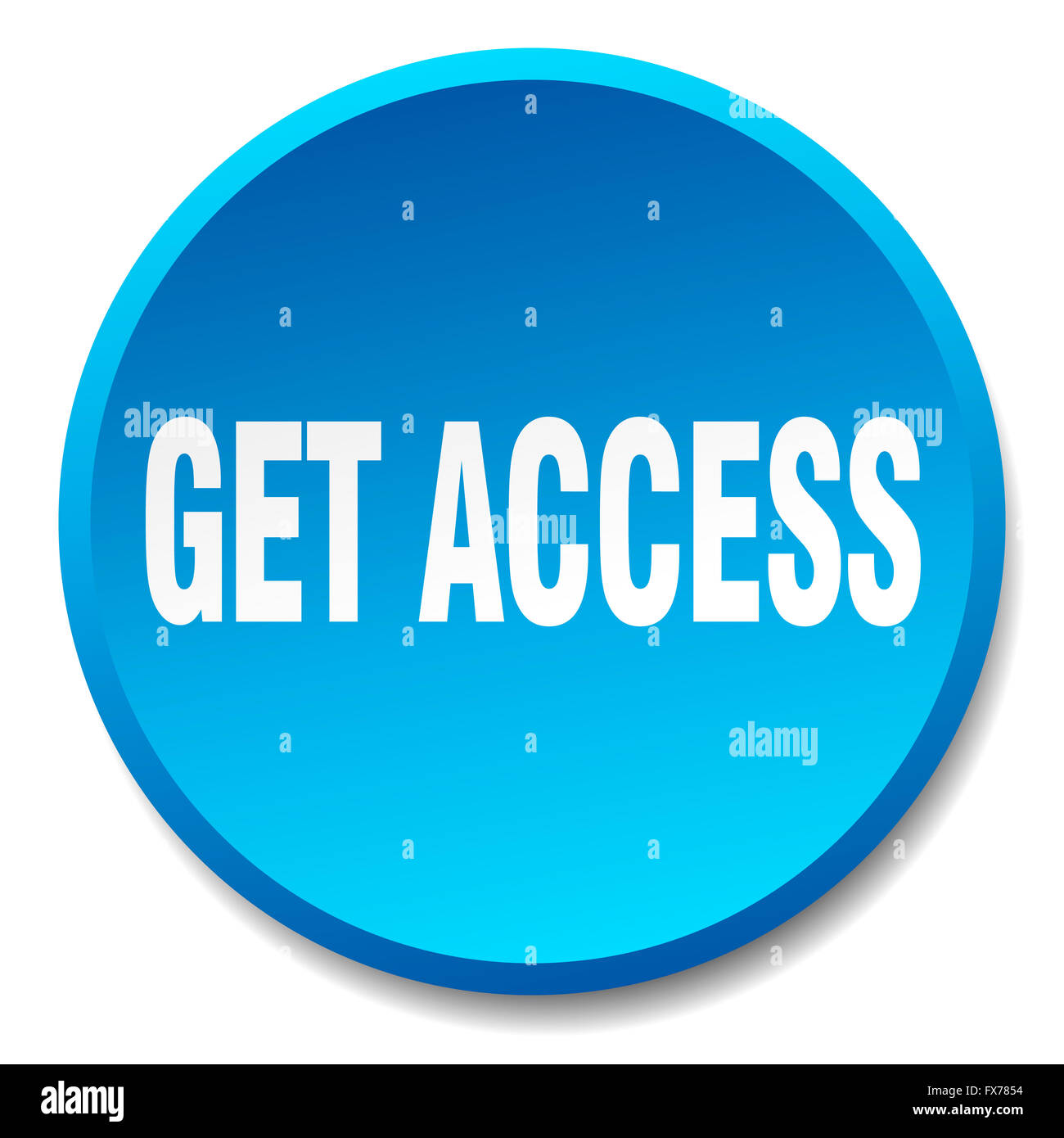 get access blue round flat isolated push button Stock Photo - Alamy
