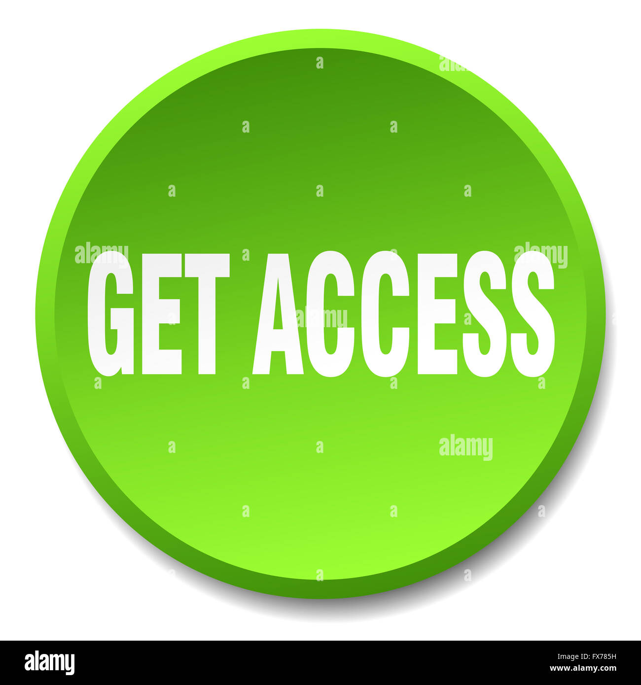 get access green round flat isolated push button Stock Photo - Alamy