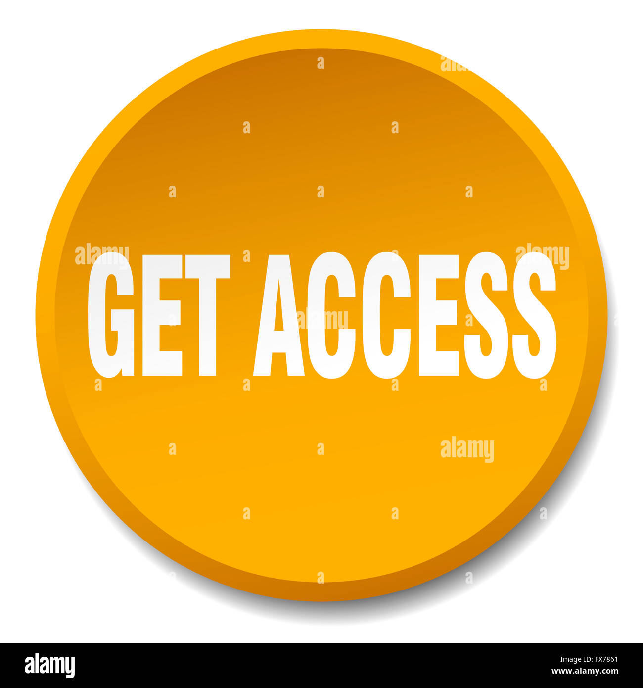 get access orange round flat isolated push button Stock Photo - Alamy