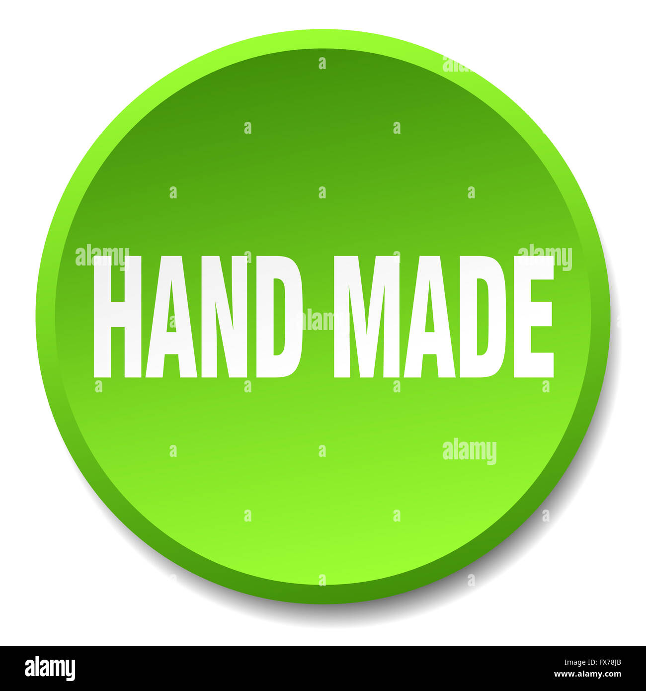hand made green round flat isolated push button Stock Photo - Alamy