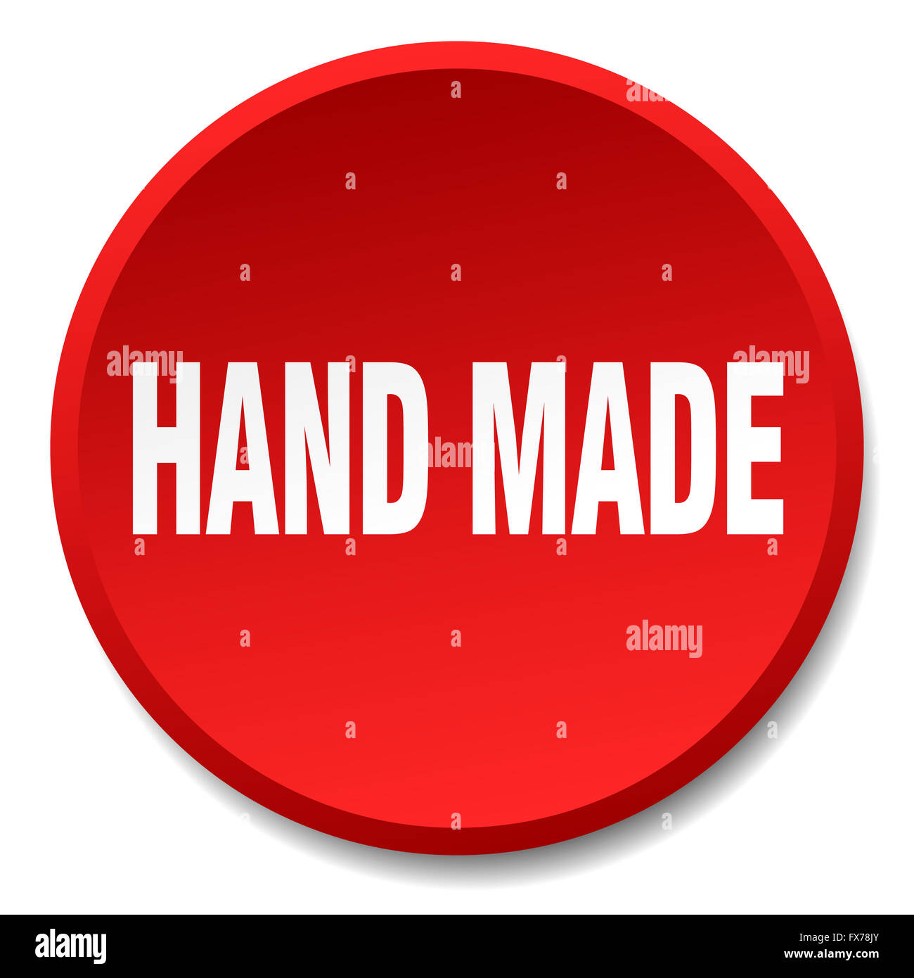 hand made red round flat isolated push button Stock Photo - Alamy
