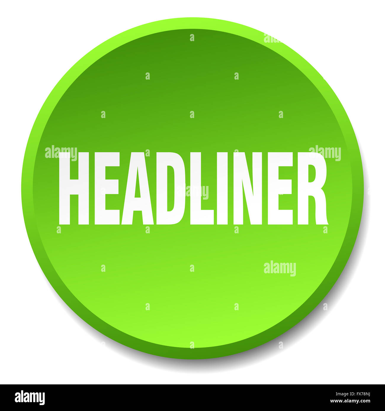 headliner green round flat isolated push button Stock Photo - Alamy
