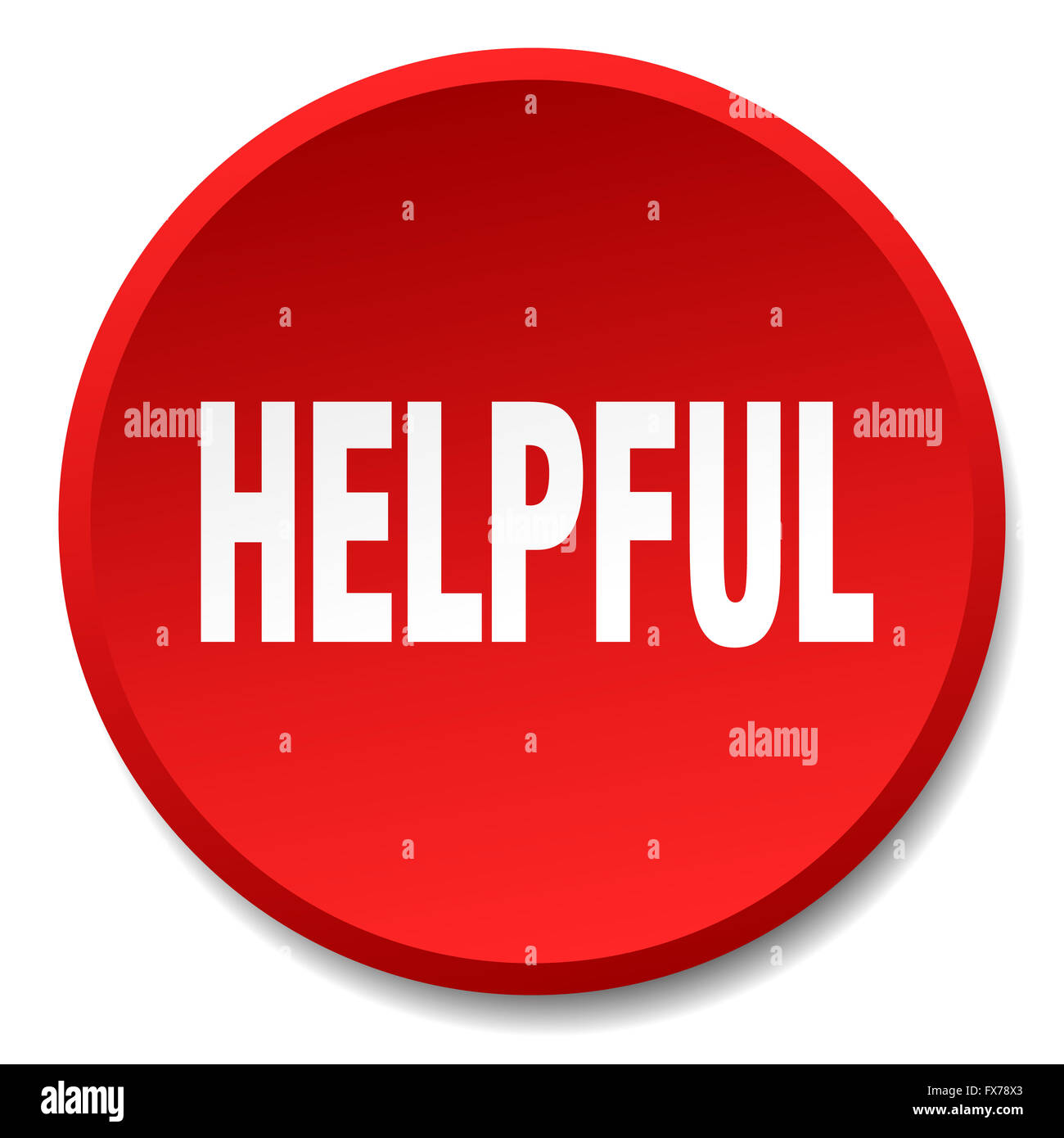 helpful red round flat isolated push button Stock Photo - Alamy