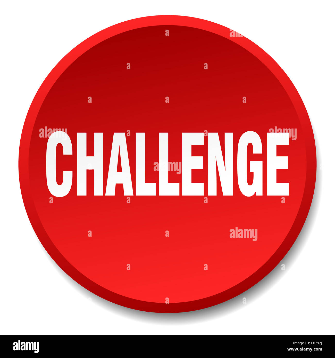 challenge red round flat isolated push button Stock Photo - Alamy