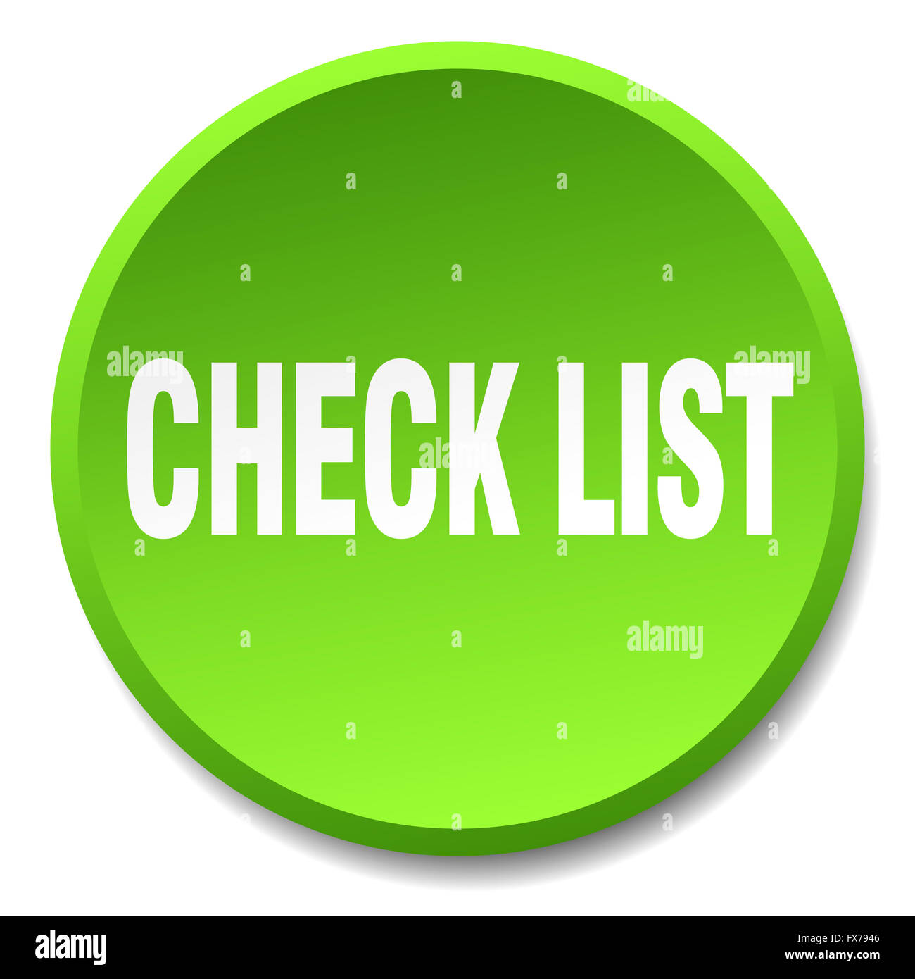 check list green round flat isolated push button Stock Photo - Alamy