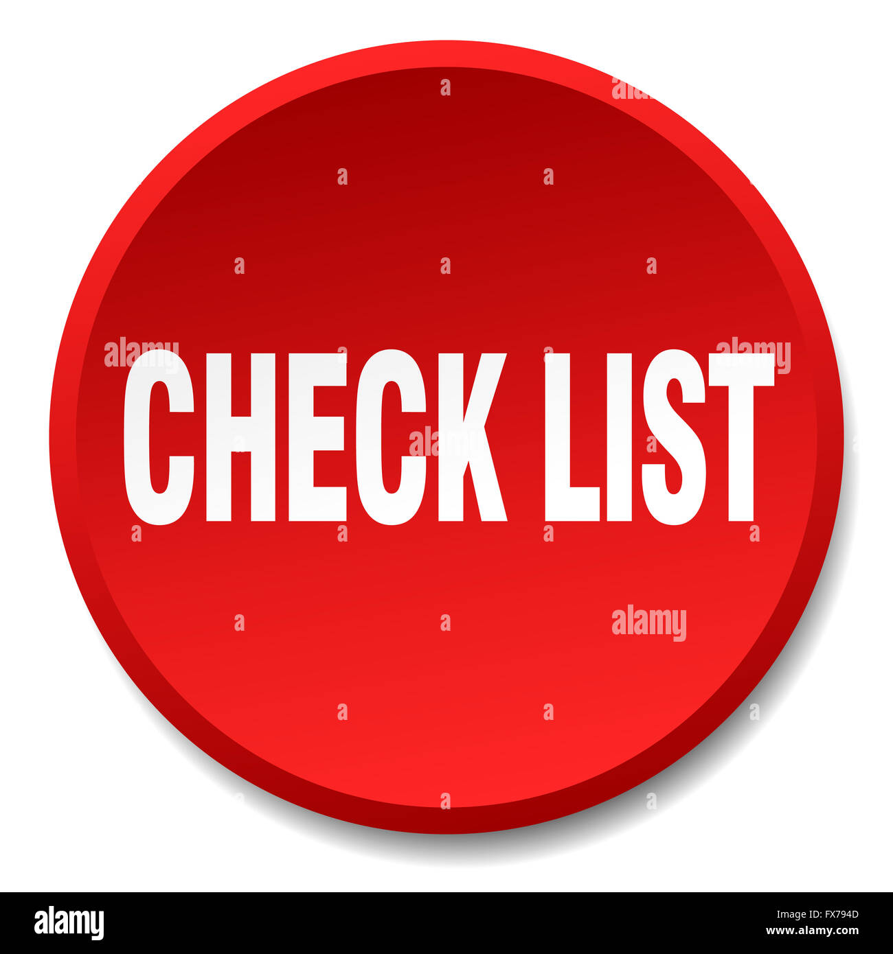 check list red round flat isolated push button Stock Photo - Alamy