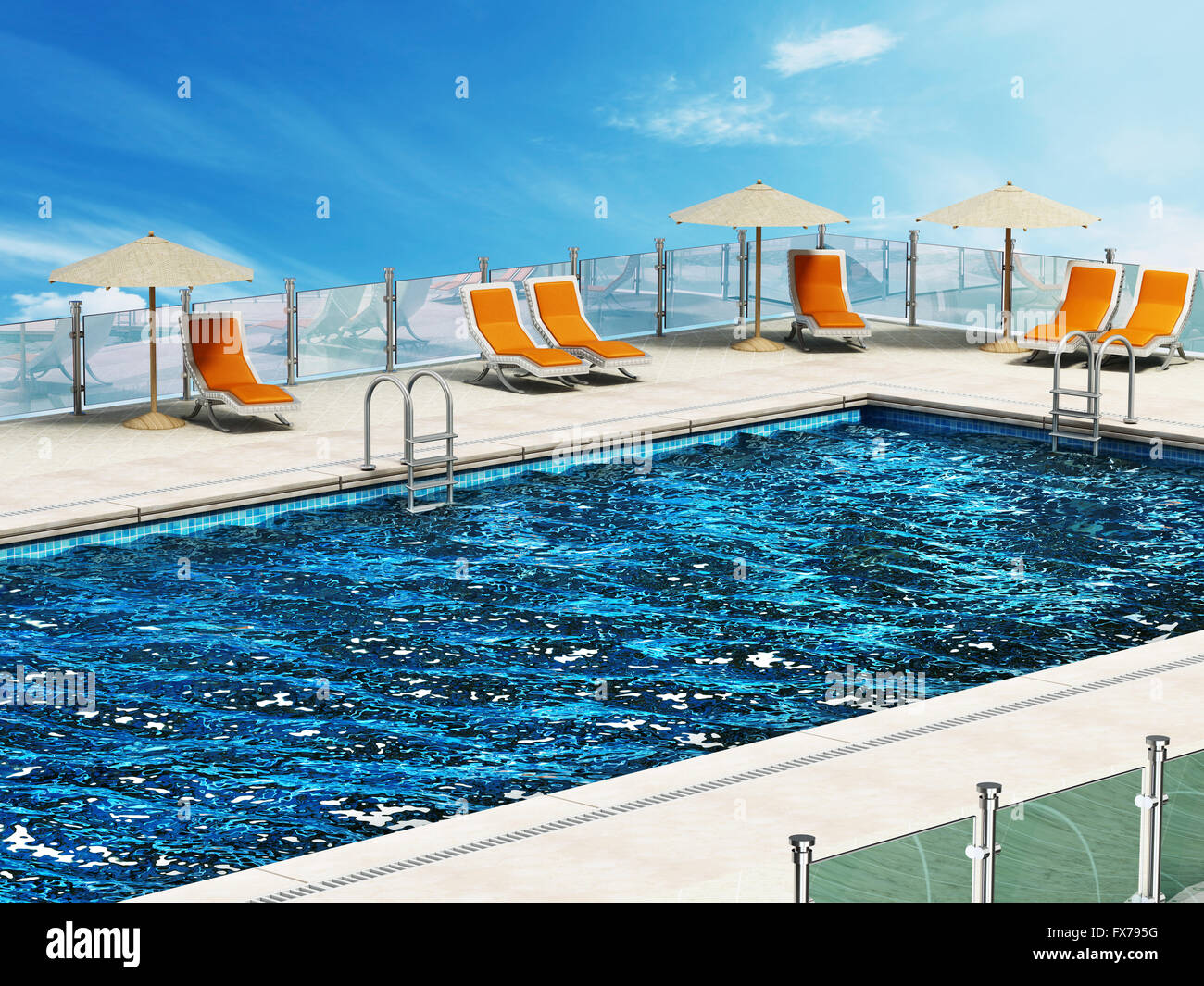 Swimming pool built on the rooftop of a building Stock Photo - Alamy