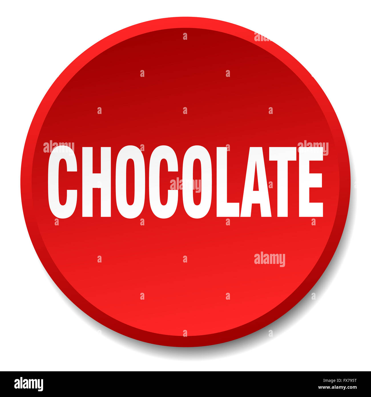 chocolate red round flat isolated push button Stock Photo - Alamy
