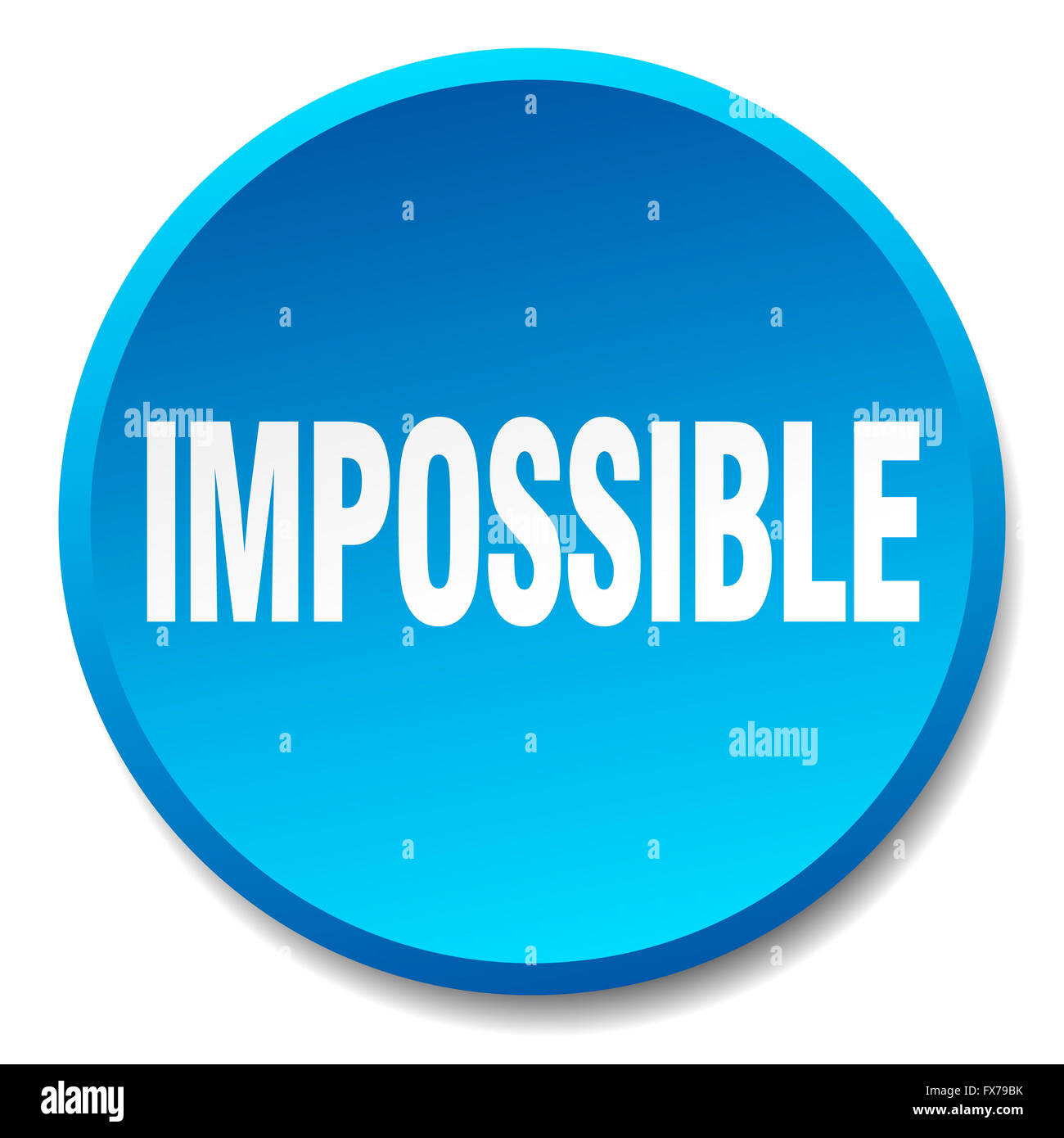impossible blue round flat isolated push button Stock Photo - Alamy